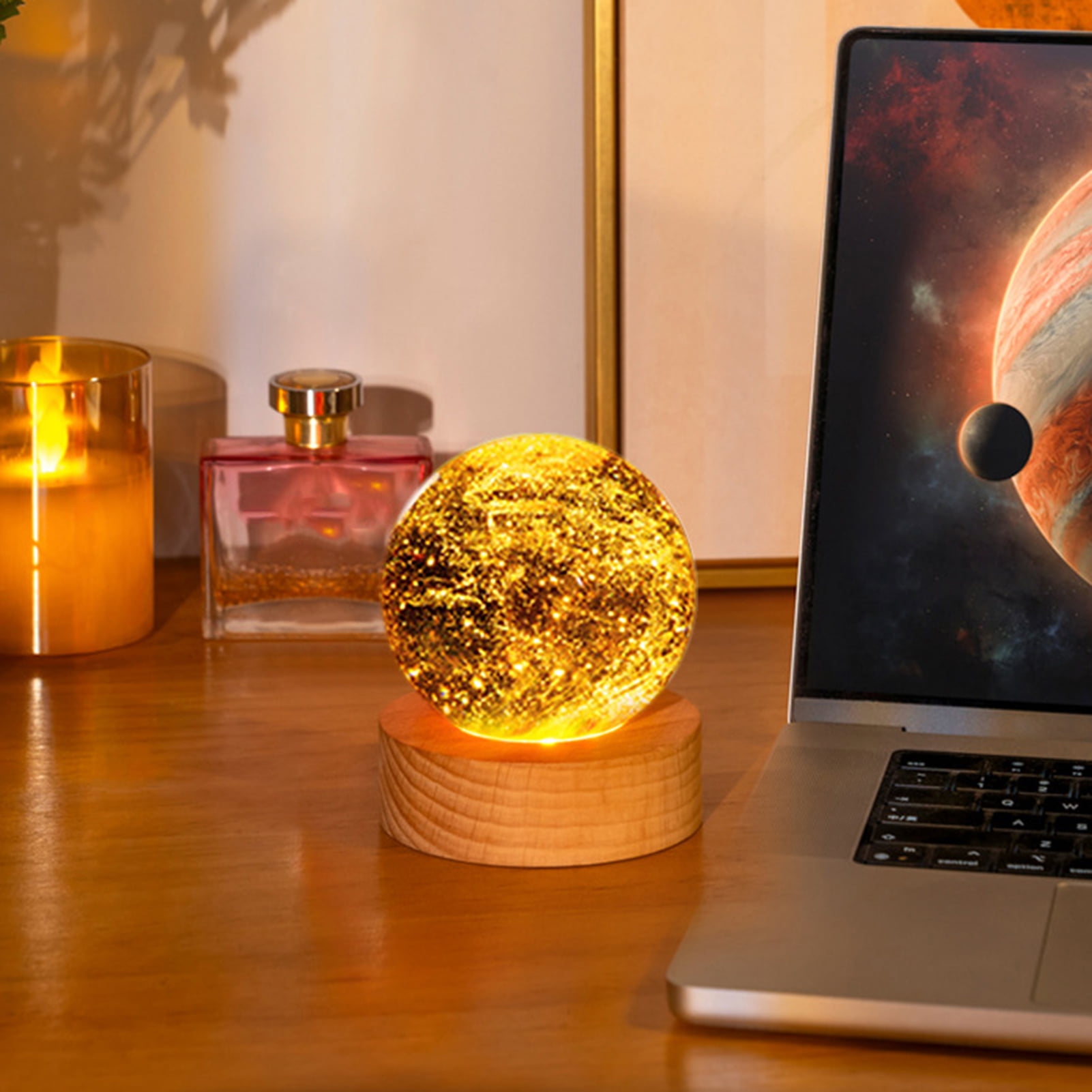 Primegos Faux Crystal Glass Balls USB Powered LED Chakra Ball with ...