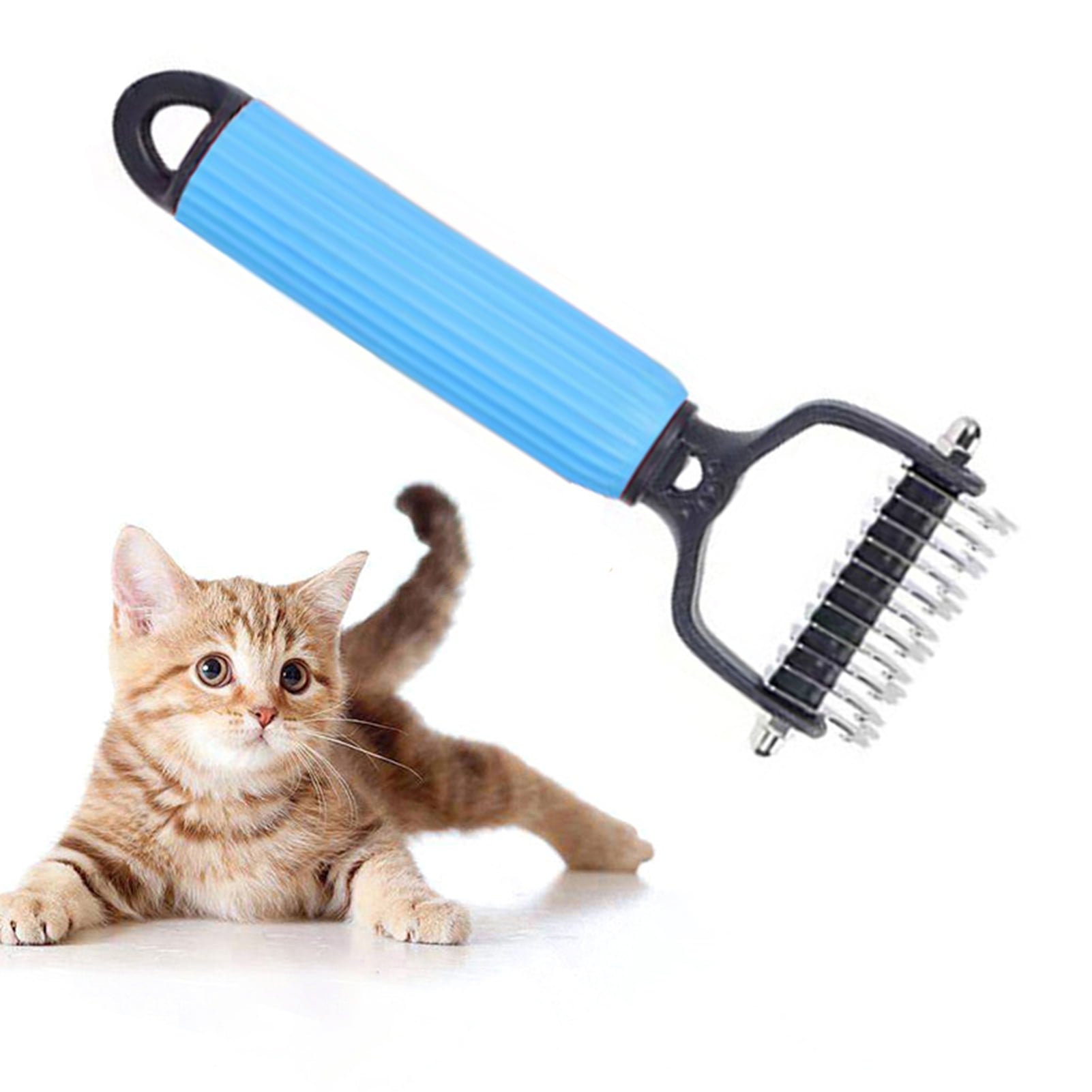 Primegos Pet Detangling Comb Handheld Undercoat Rake for Dogs Cats ...