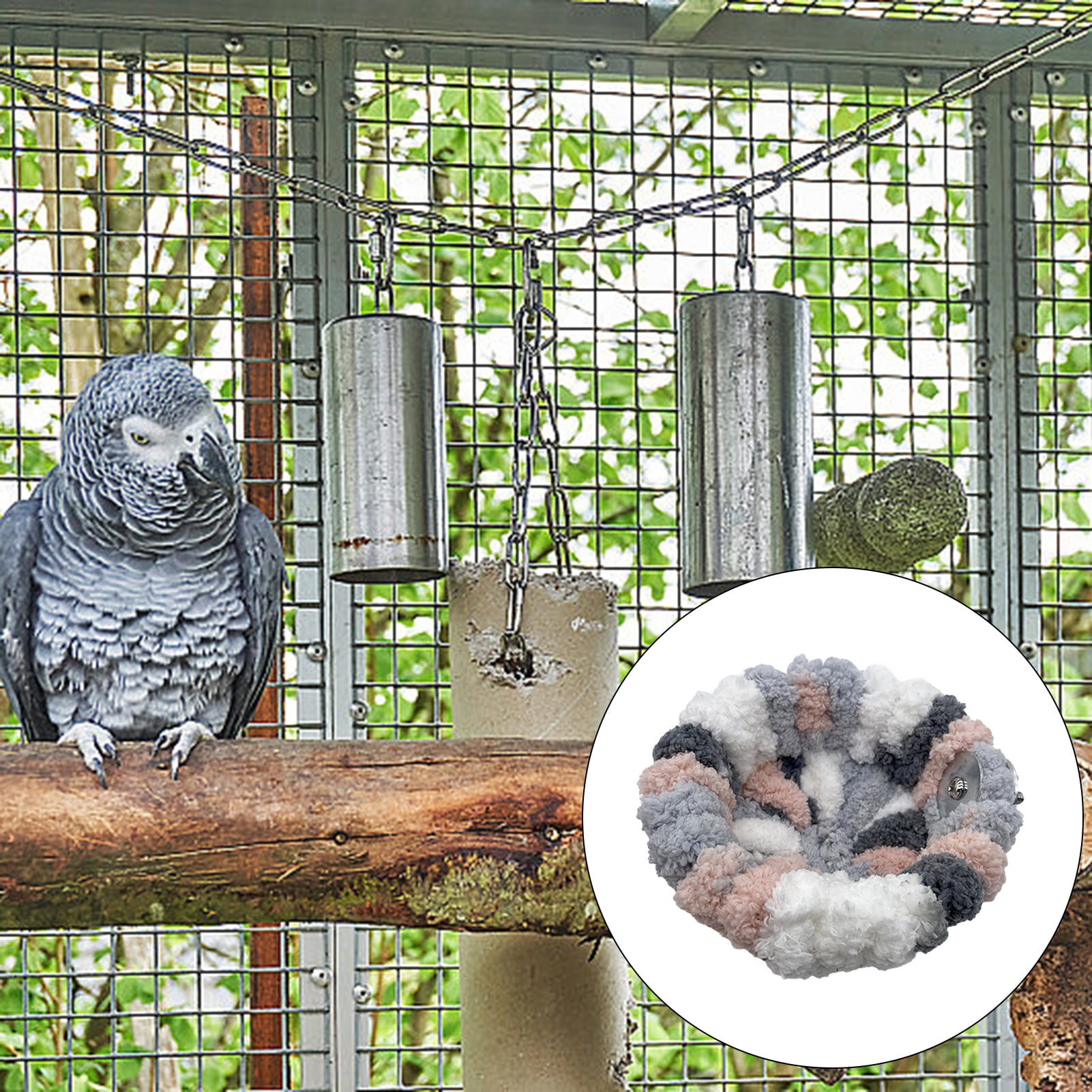 Primegos Warm Bird Nest for Cage Plush Hanging Bird Bed House for ...