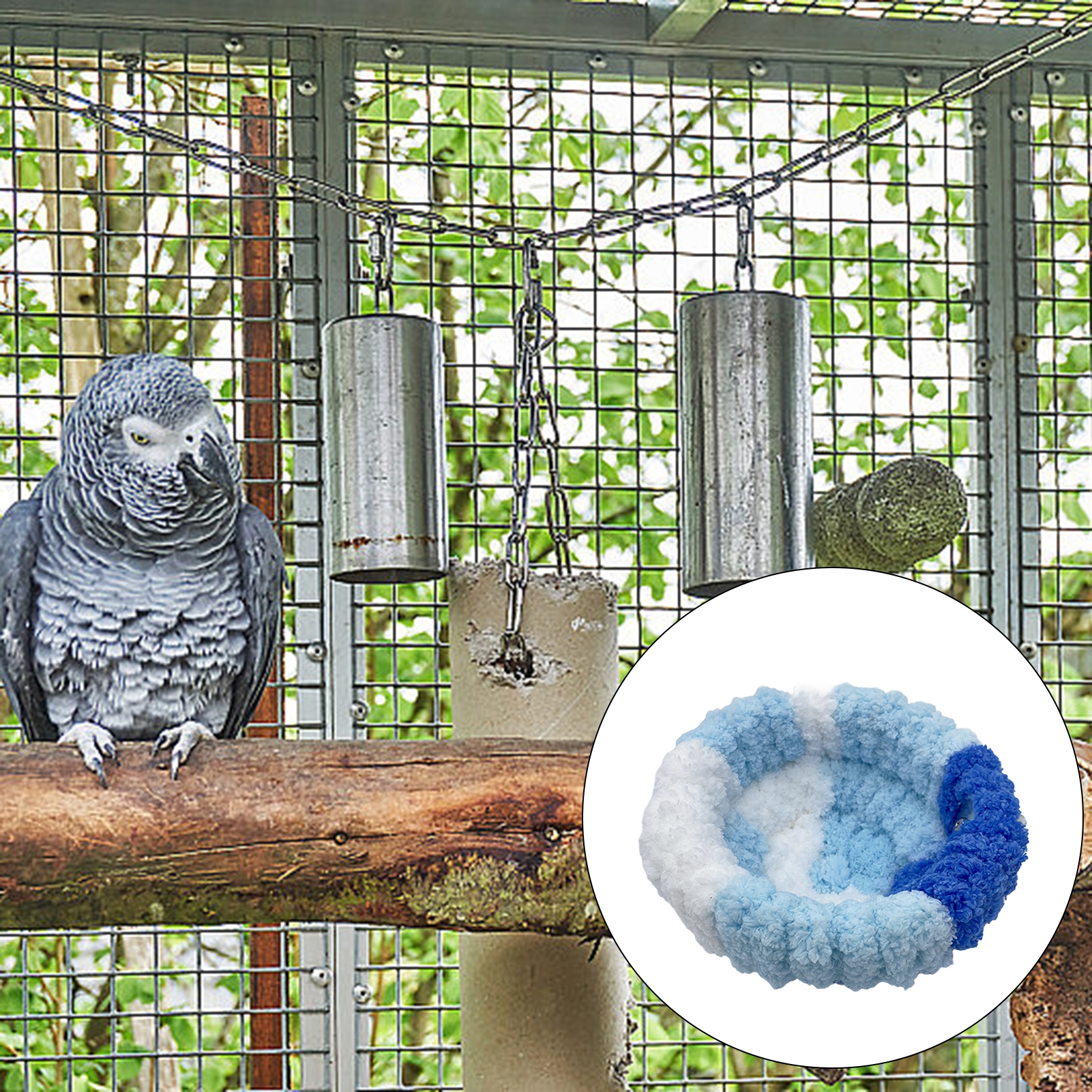 Primegos Warm Bird Nest for Cage Plush Hanging Bird Bed House for ...