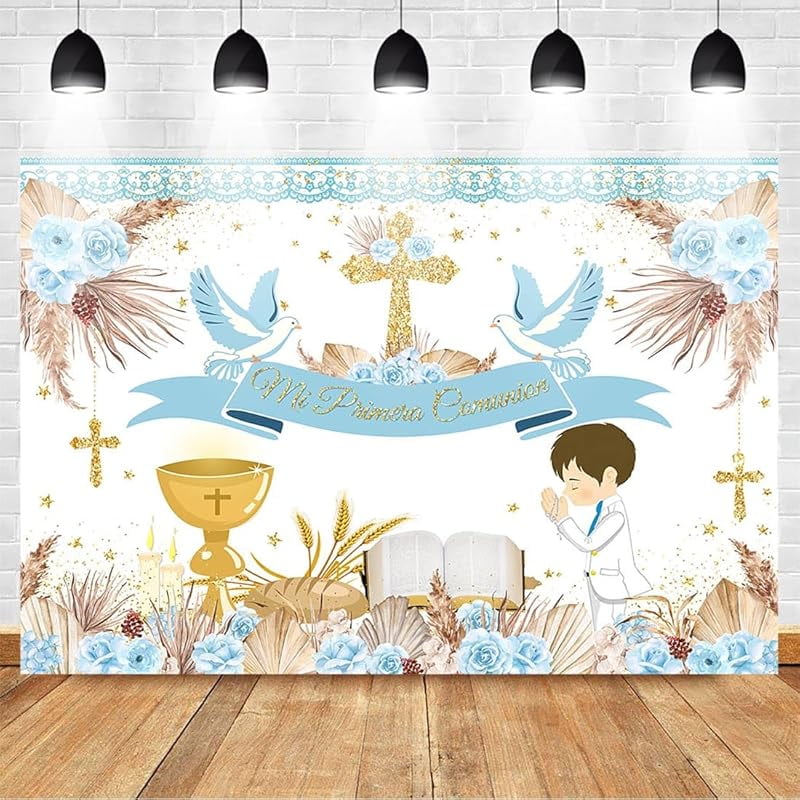 Primera Comunion Backdrop for Girls Boho First Communion Party ...