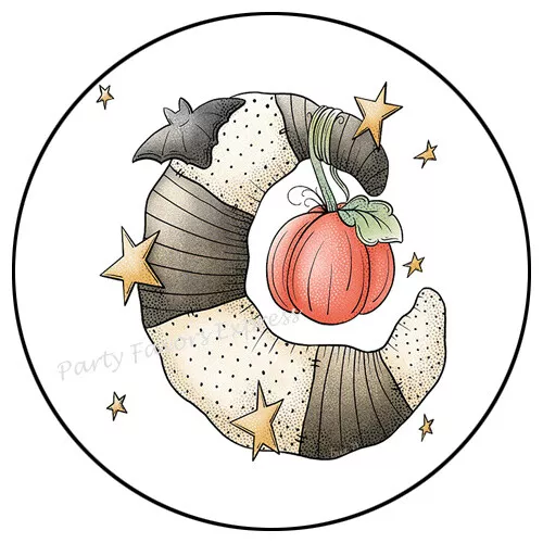 Primitive Autumn Moon Fall Halloween Sticker Party Favors Sticker ...