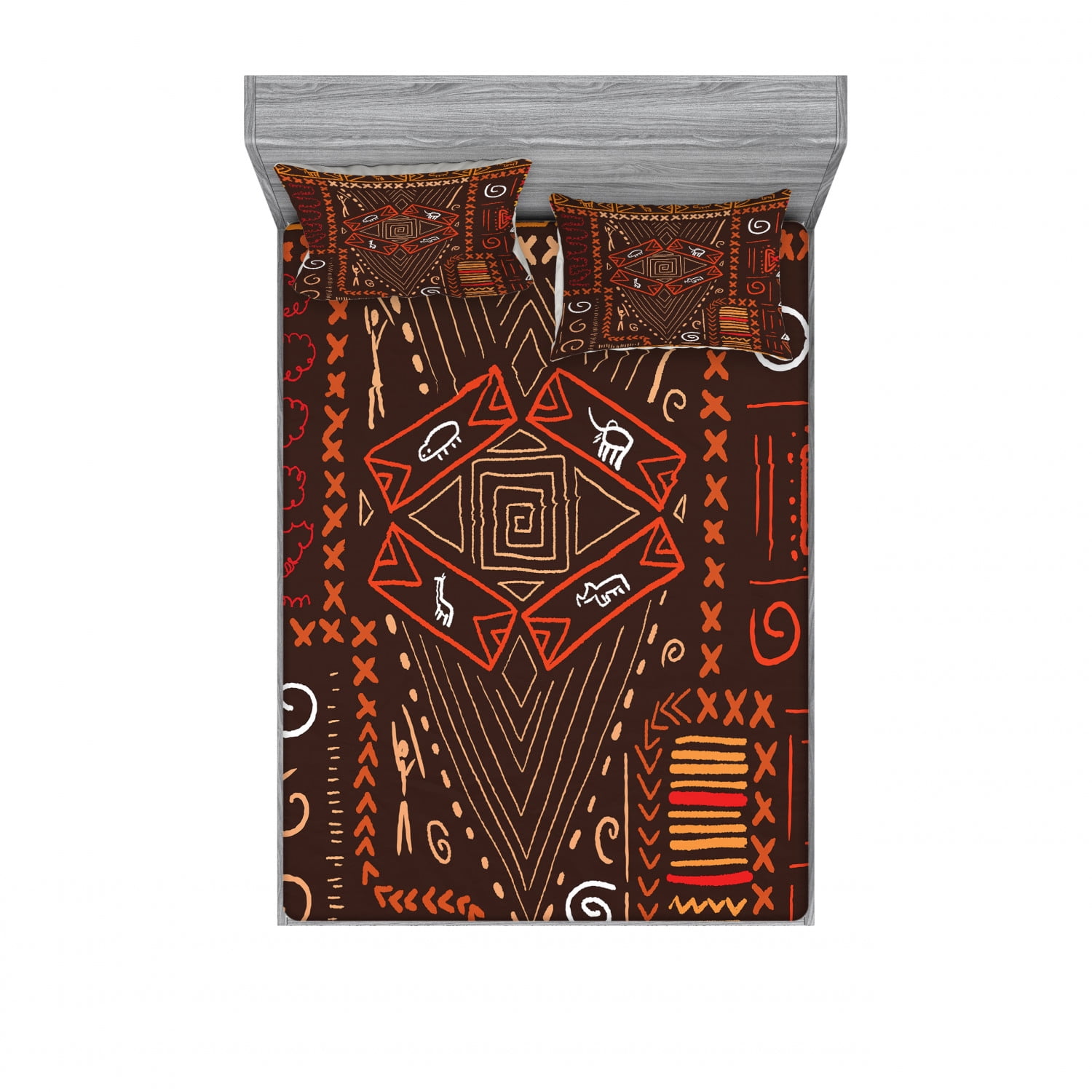 Primitive Bedding Set with Sheet & Covers, Aboriginal Style Patterns ...
