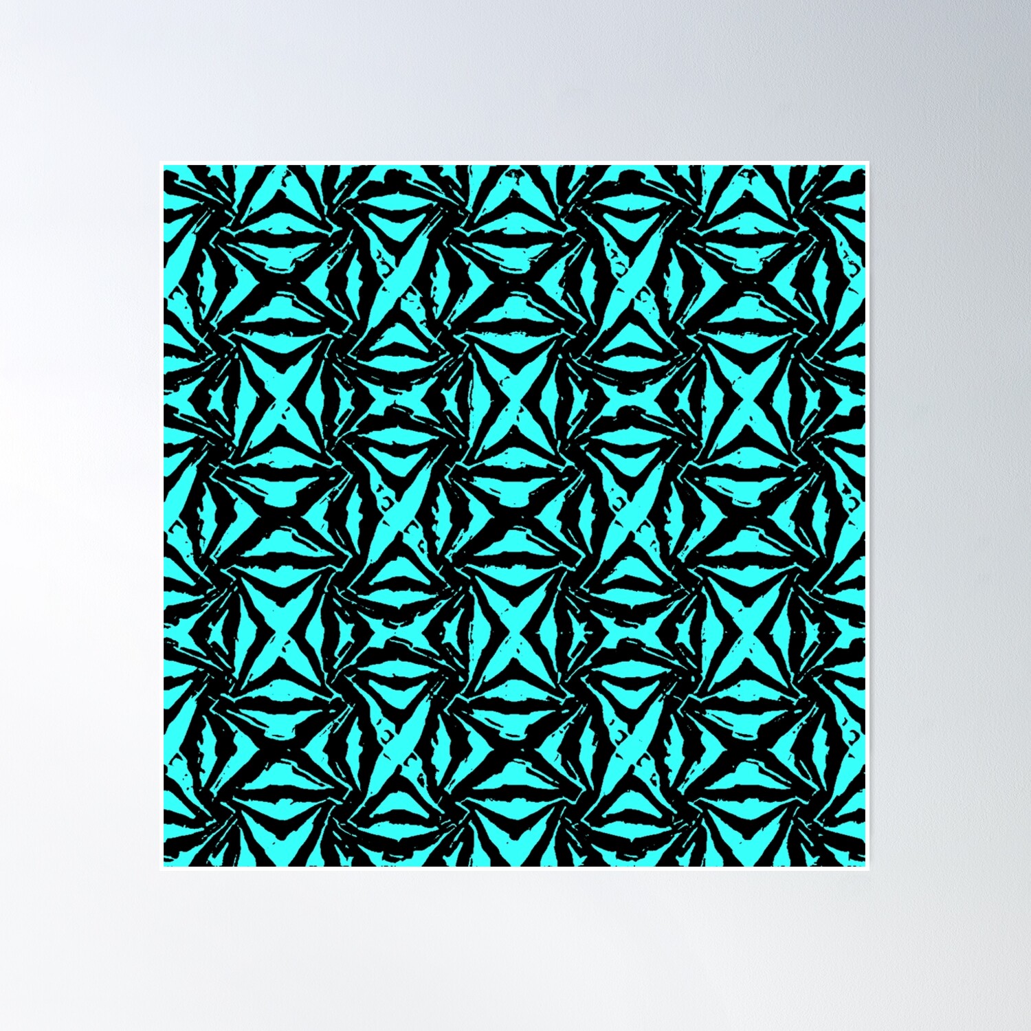 Primitive Blue Poster Wall Art, Modern Wall Decor, 24x24 UNFRAMED ...