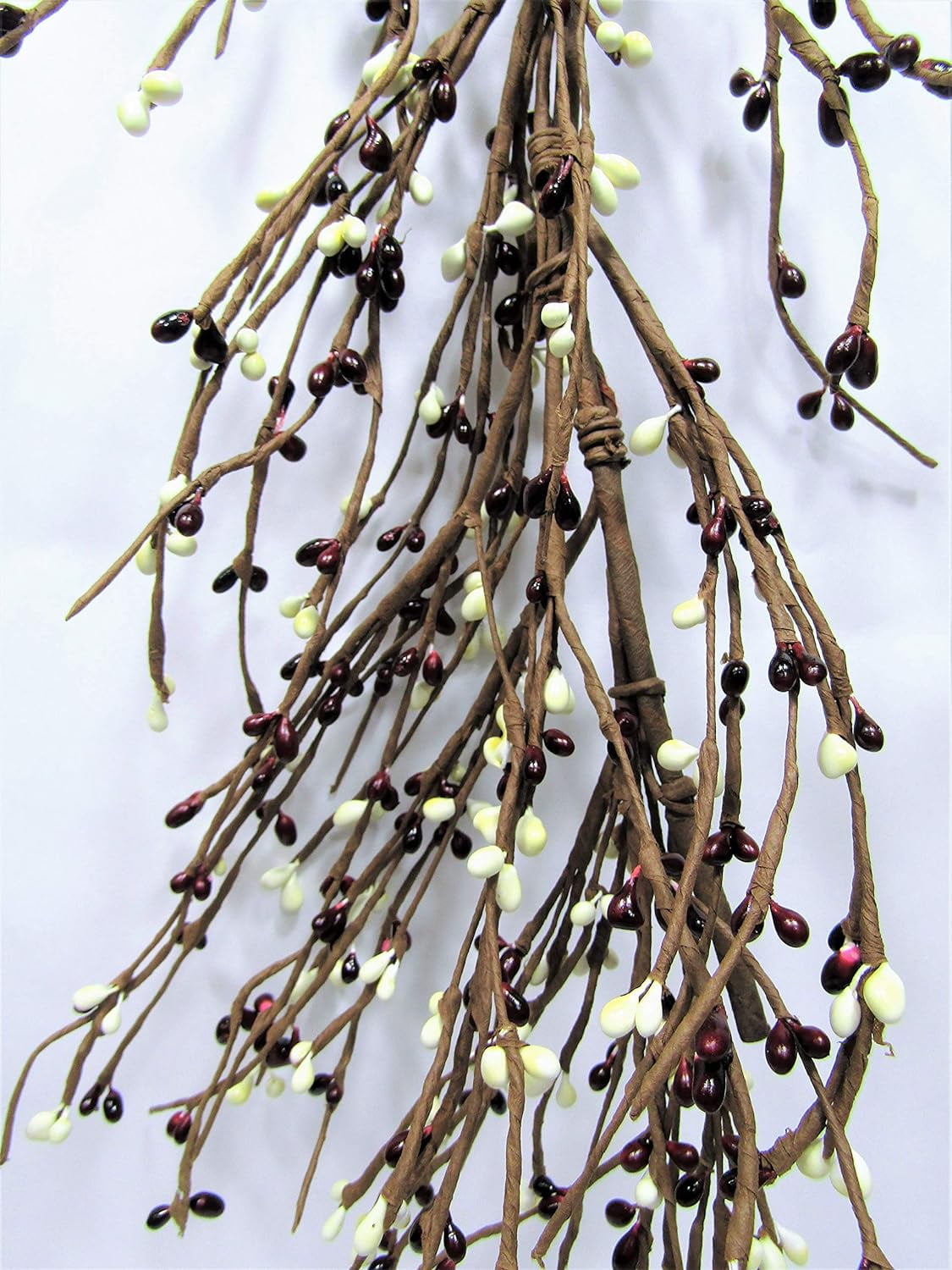 Primitive Burgundy and Cream 55 Inches Pip Rice Berry Garland Flexible ...