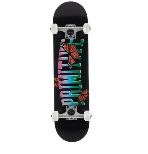 Primitive Collegiate Butterfly Skateboard Complete Black 7.3 - Walmart.com