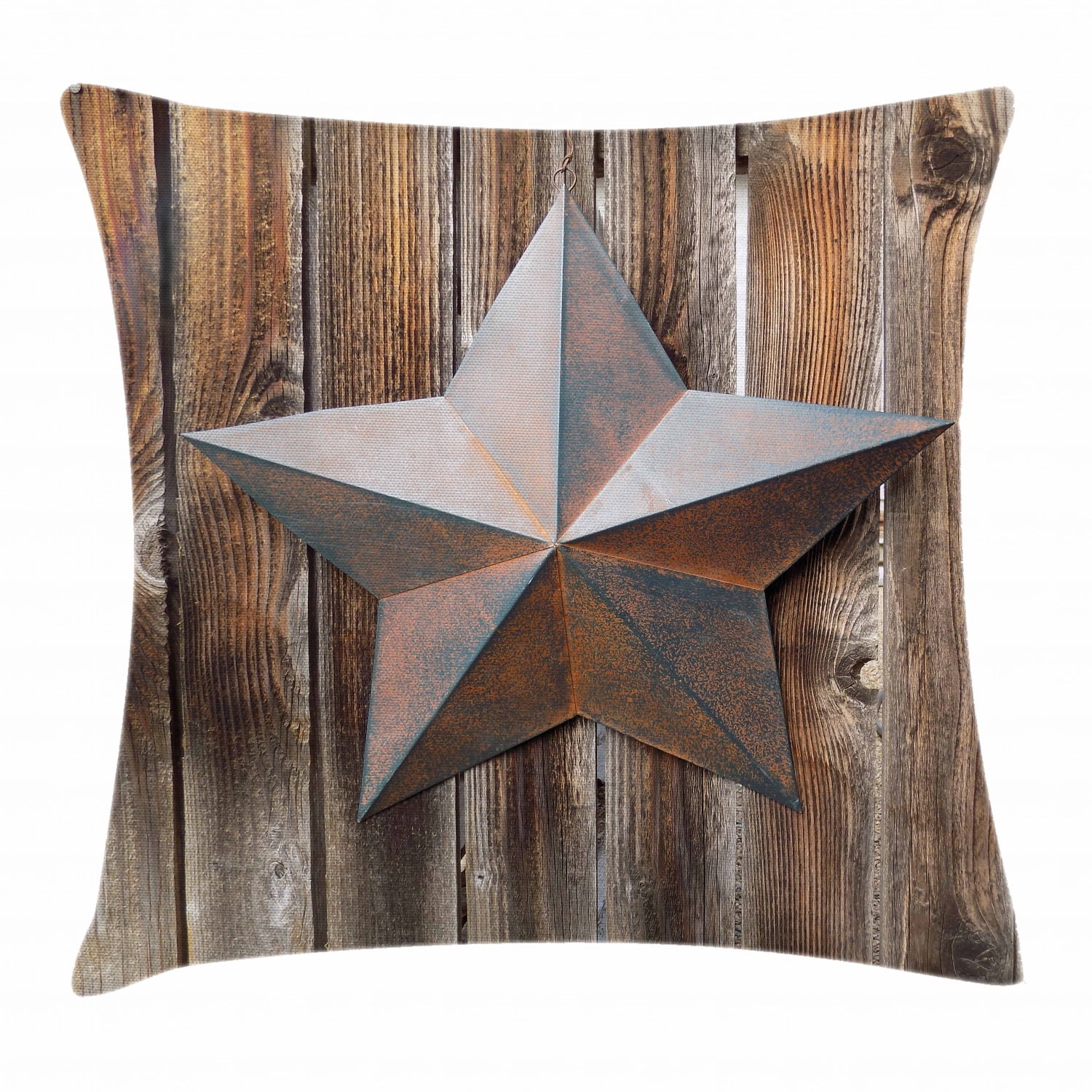 Primitive Country Decor Throw Pillow Cushion Cover, Antique Rusty Star ...