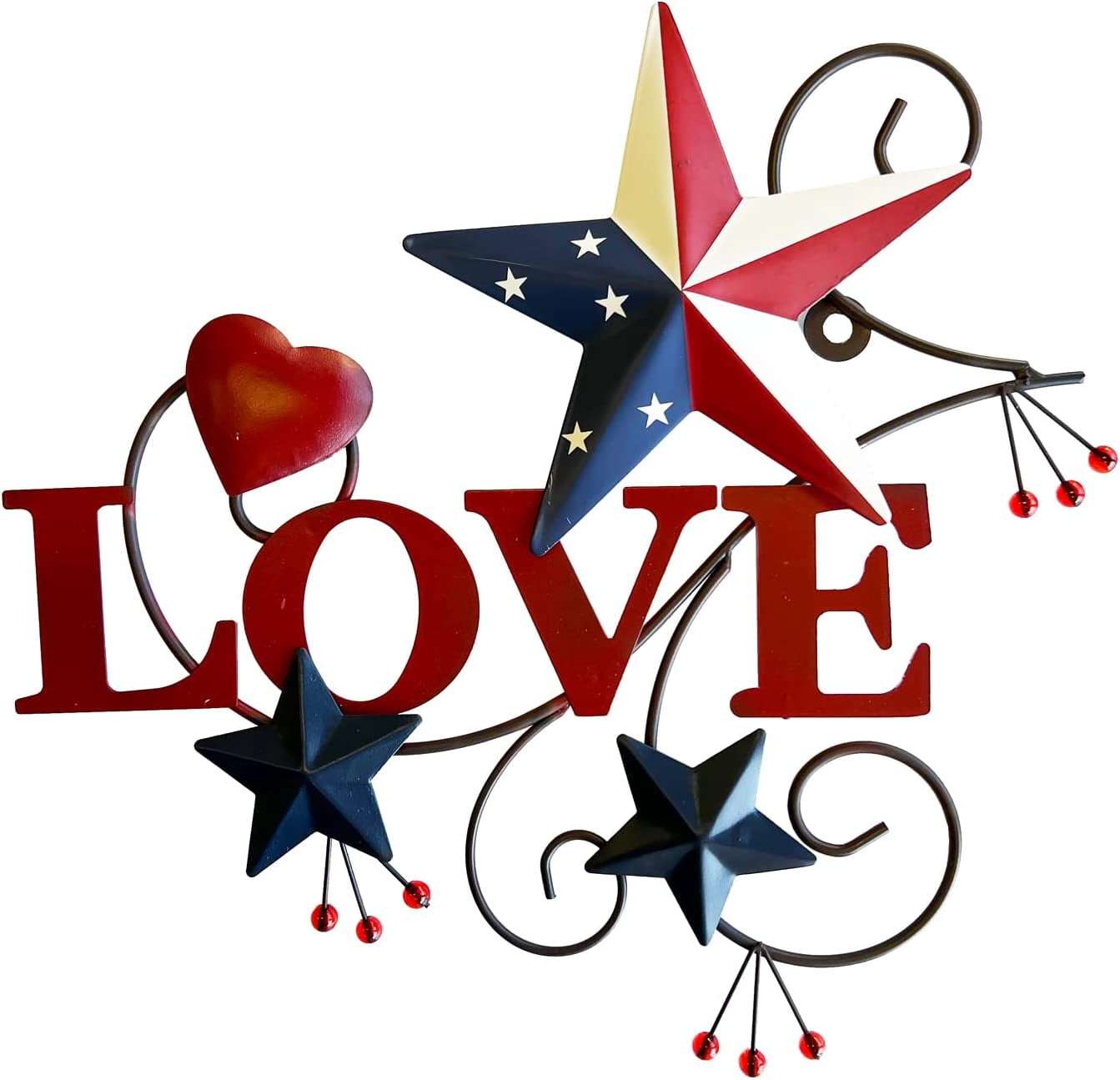 Primitive Country Metal Love Star Wall Art, and Stars, 4th of July ...