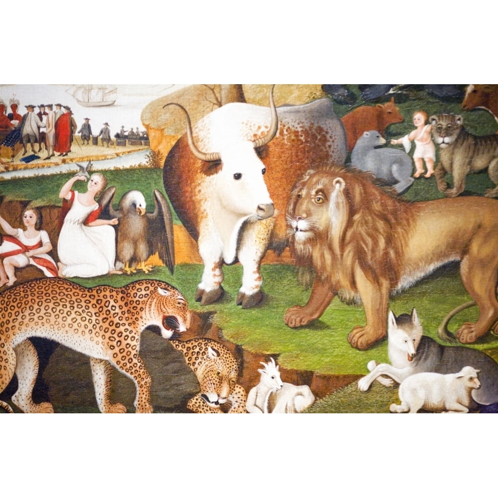 Primitive Detail of Edward Hicks Painting of animals Poster Print by ...