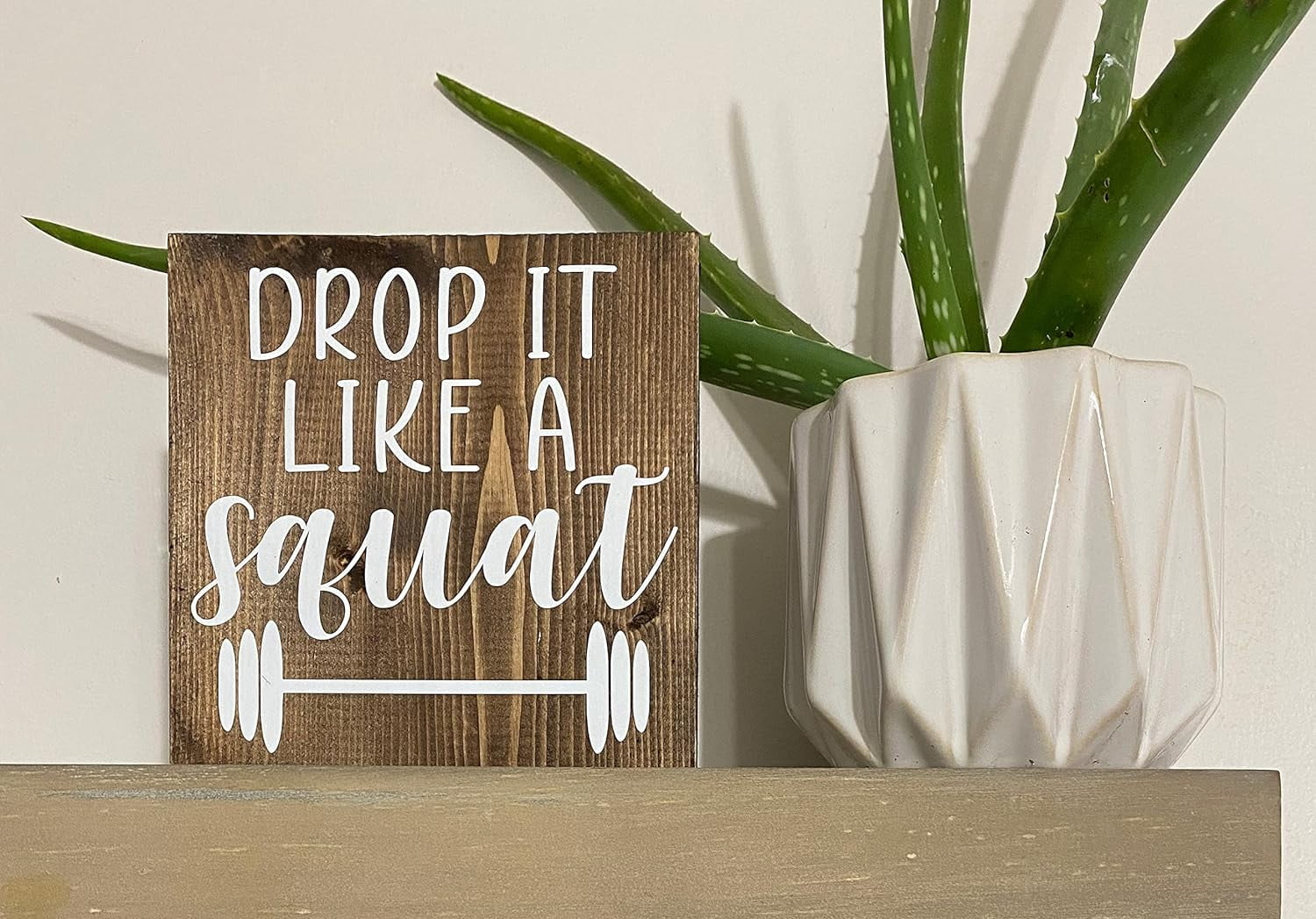 Primitive Funny Decor Funny Home Gym Wood Sign Drop It Like A Squat ...