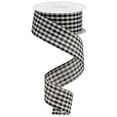 Primitive Gingham Check Wired Edge Ribbon, 10 Yards Black, Beige, 1.5 ...