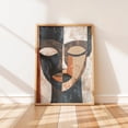 Primitive Modern Portrait Minimalist Split Face Earthy Unframed Paper ...