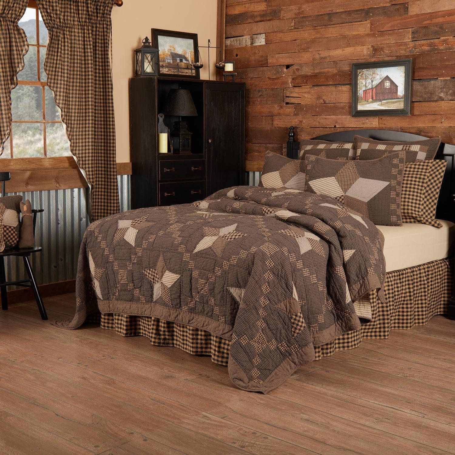 Rustic Quilt Rory Patchwork Brown Creme Country Bedroom Decor TCC ...