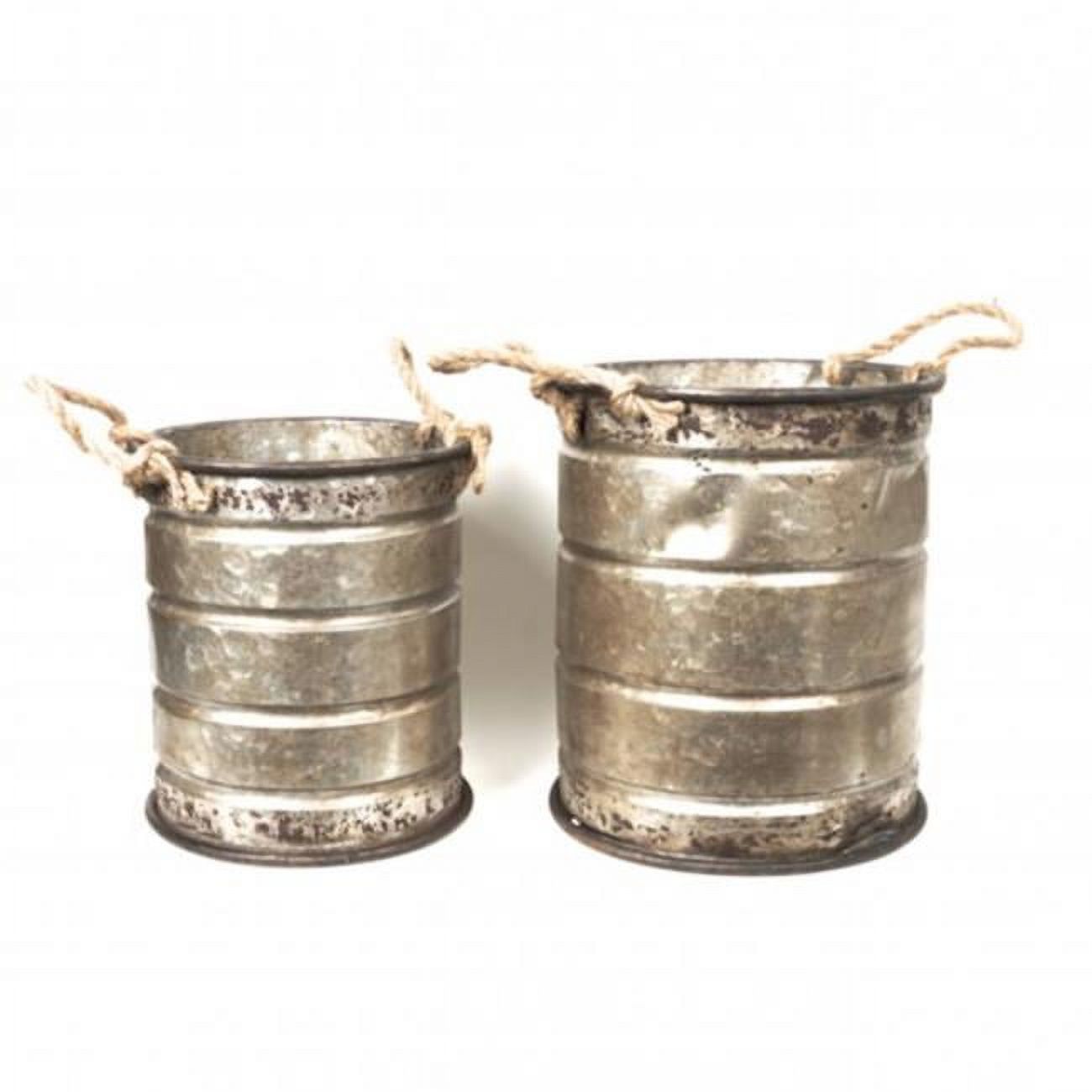 Primitive & Rustic Plant Containers with 2 Small Robe Handles - Set of ...