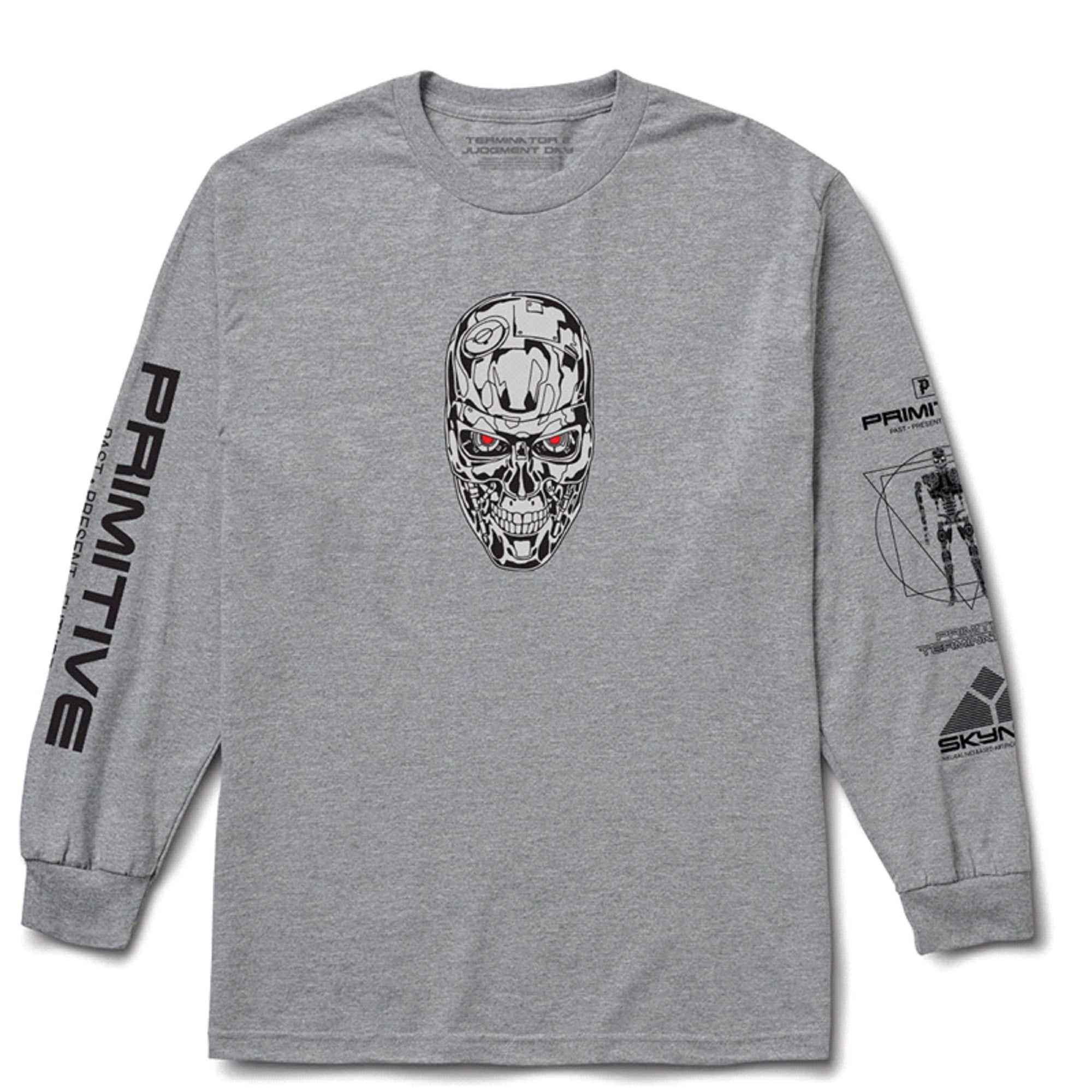 Primitive Skynet Terminator 2 Men's Long Sleeve T-Shirt Gray (XL ...