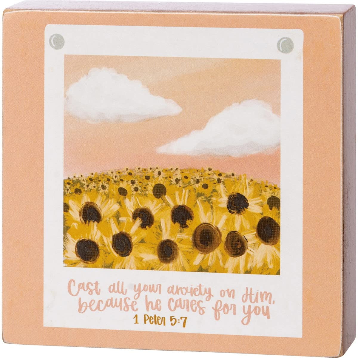 Primitives By Kathy 112575 Because He Cares for You Block Sign, 4-inch ...