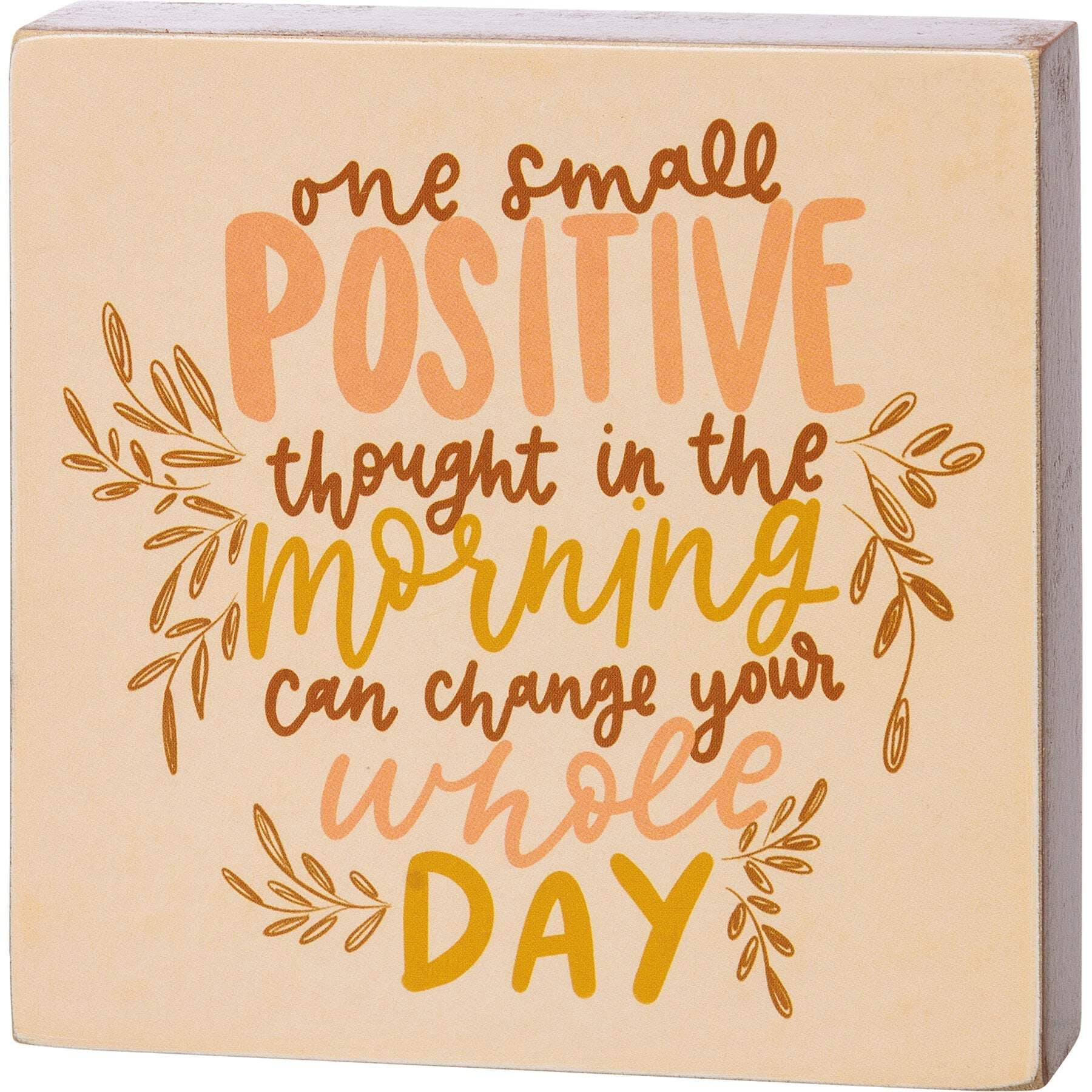 Primitives By Kathy 112582 One Small Positive Thought Block Sign, 4 ...
