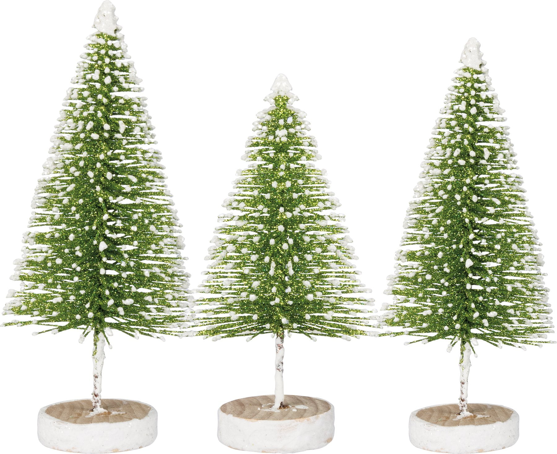 Primitives By Kathy Bristle Mica Plastic Sisal Tree Set Of 3 Green With ...