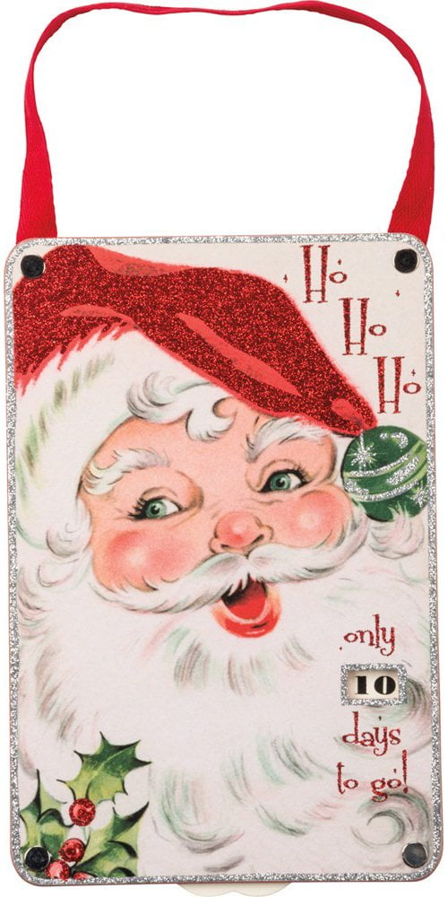 Primitives By Kathy Countdown 6 Inches x 9 Inches Santa Sign Ho Ho Ho ...