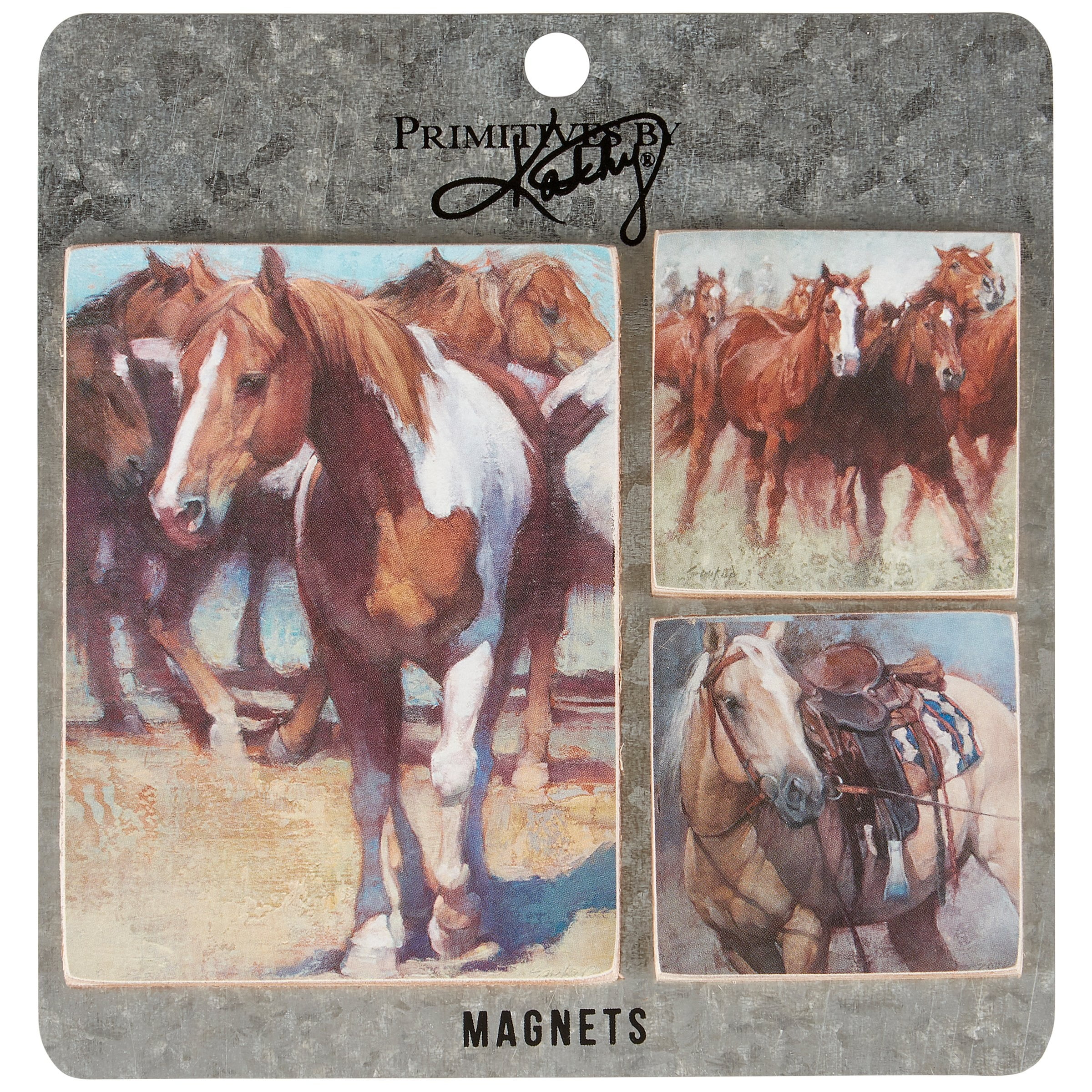 Primitives By Kathy Western Horse Magnet Set of 3 Memo Holder ...