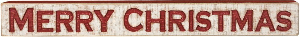 Primitives By Kathy Carved 47 Inches x 5.25 Inches Merry Christmas Wood ...