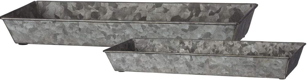 Primitives by Kathy 39710 Rectangular Trays, Set of Two, Galvanized ...