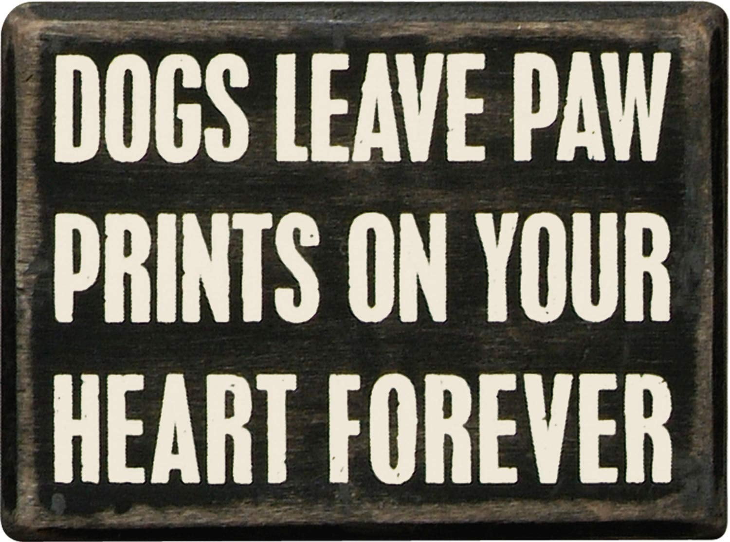 Primitives by Kathy Box Sign, 3-Inch by 4-Inch, Dogs Paw Prints ...