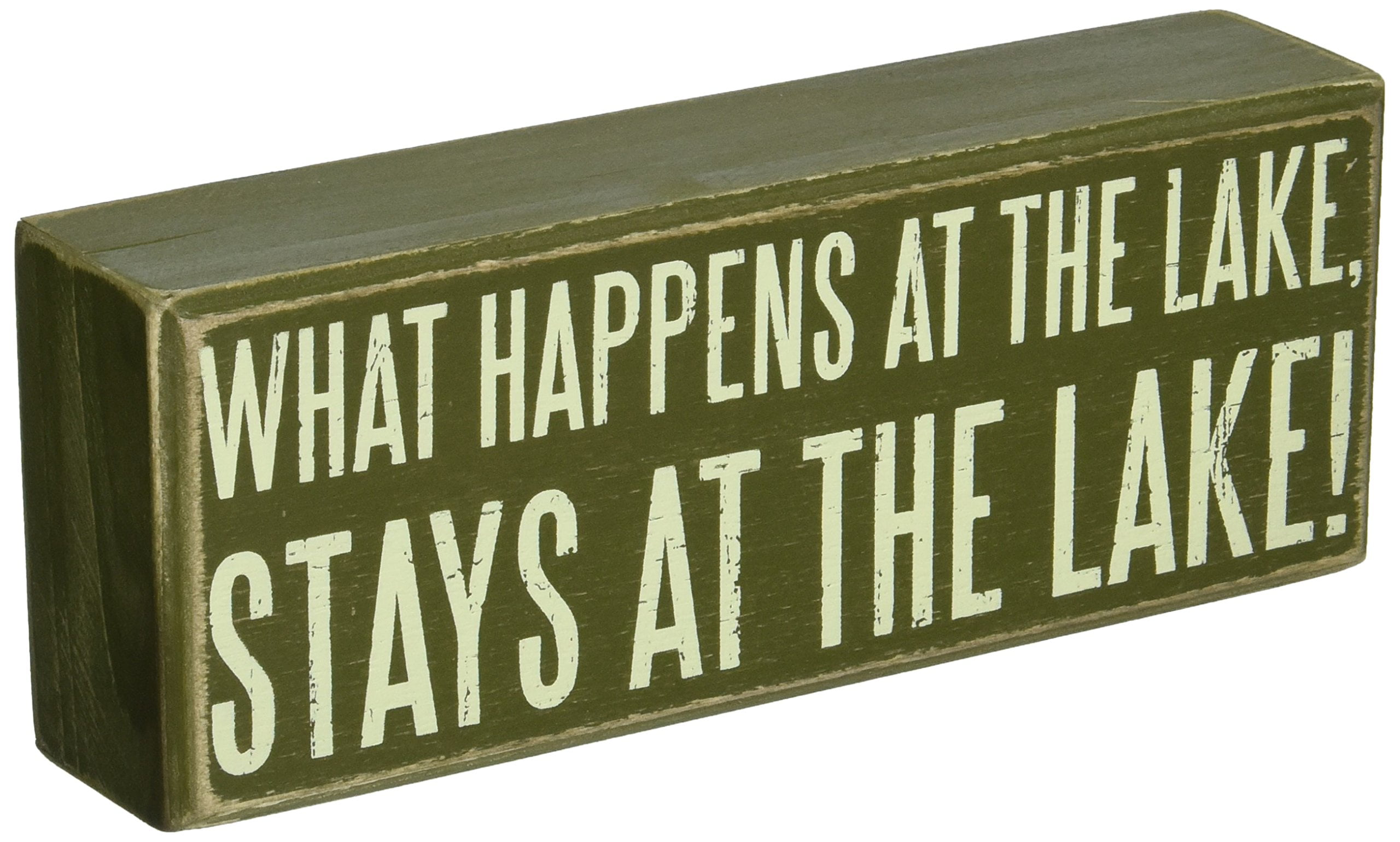 Primitives by Kathy Distressed Green Box Sign, 8 x 3-Inches, Stays at ...