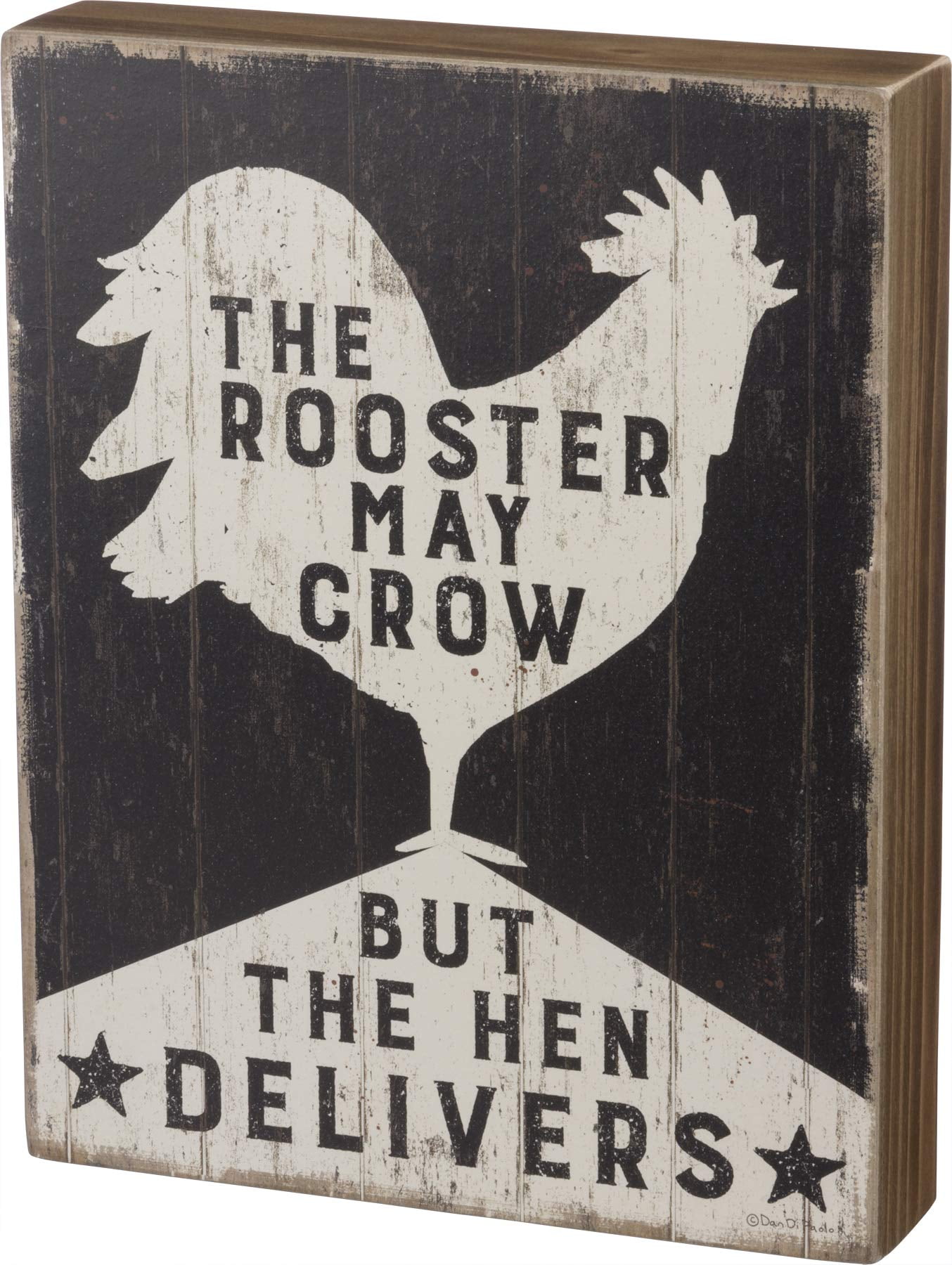 Primitives by Kathy Rustic Box Sign, 8 x 10.25-Inches, The The Rooster ...