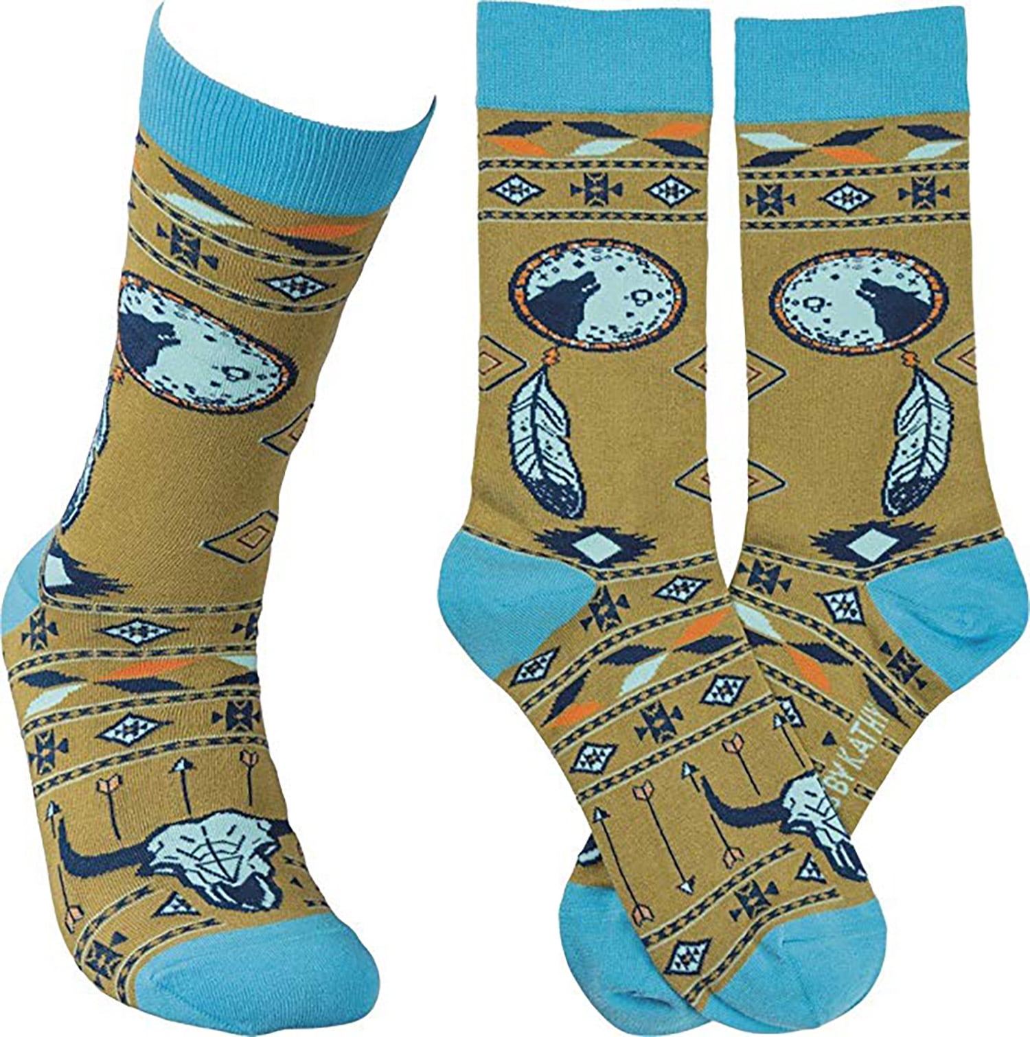 Primitives by Kathy Socks Unisex Adult - Aztec Indian Theme with Wolf ...