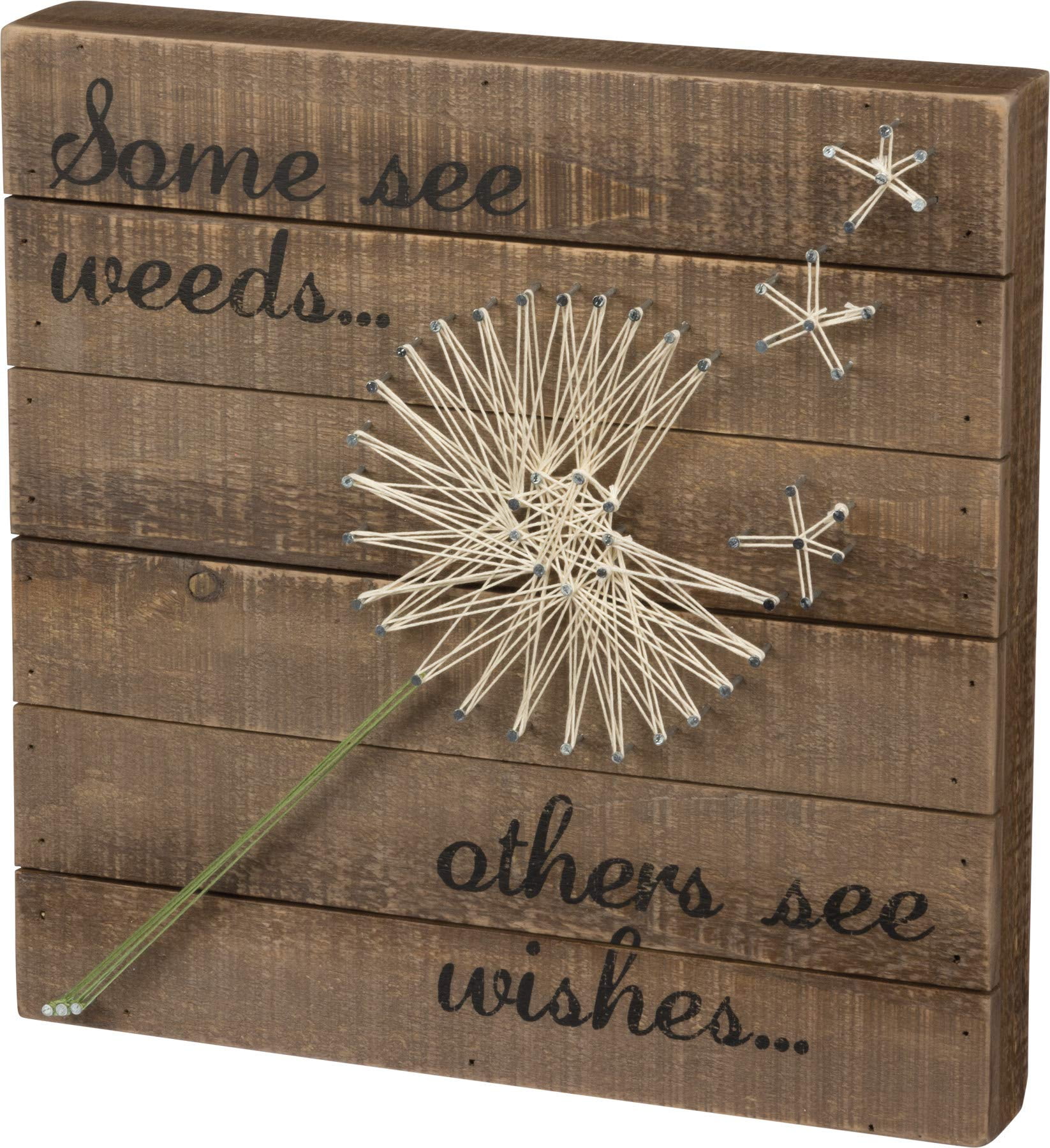 Primitives by Kathy String Art Box Sign, Dandelion Wishes - Walmart.com