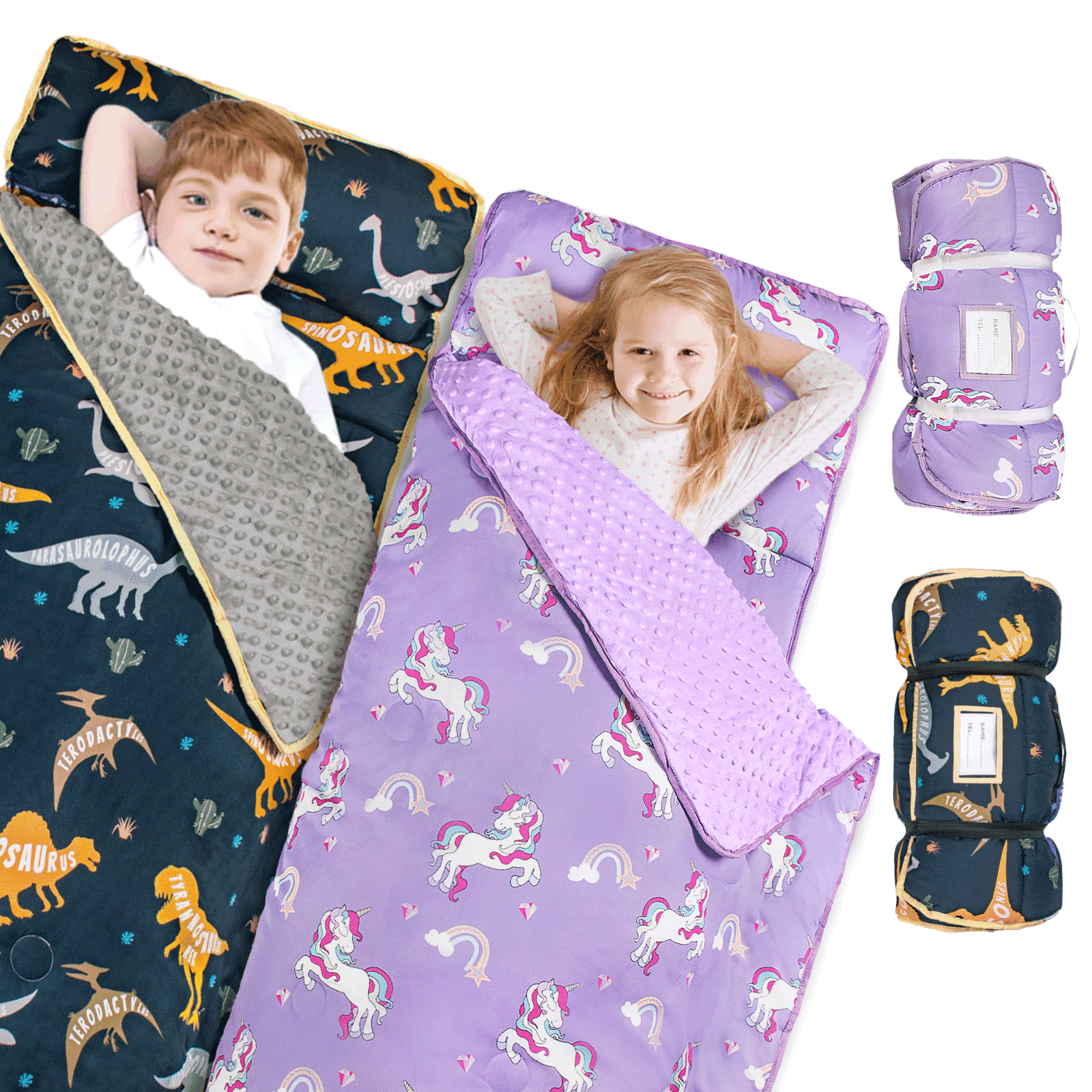 Primlect Nap Mat, 55" x 22" x 2", 2-Pack Thickened Sleeping Bag for ...