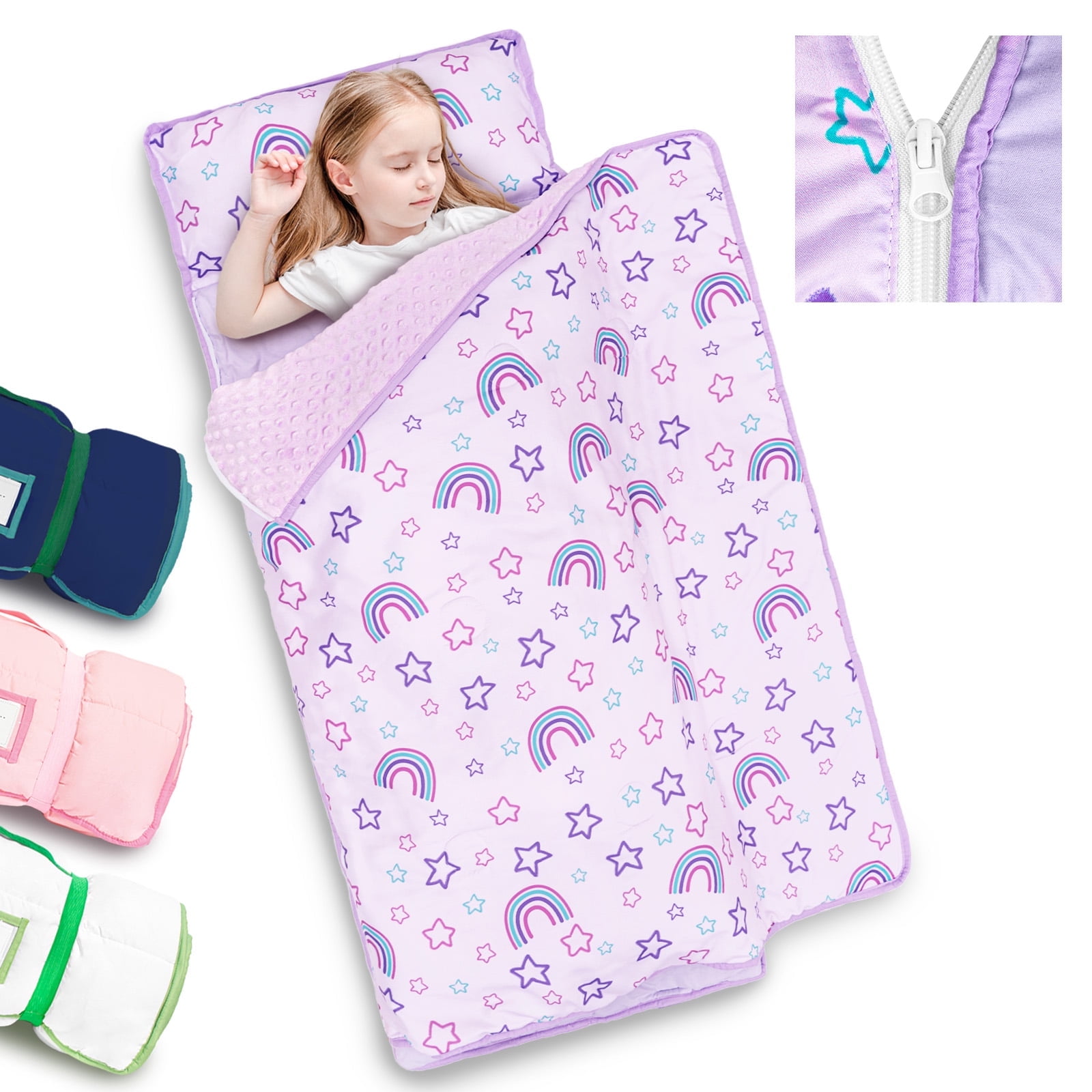 Primlect Toddler Nap Mat, Detachable Blanket & Removable Pillow, for ...