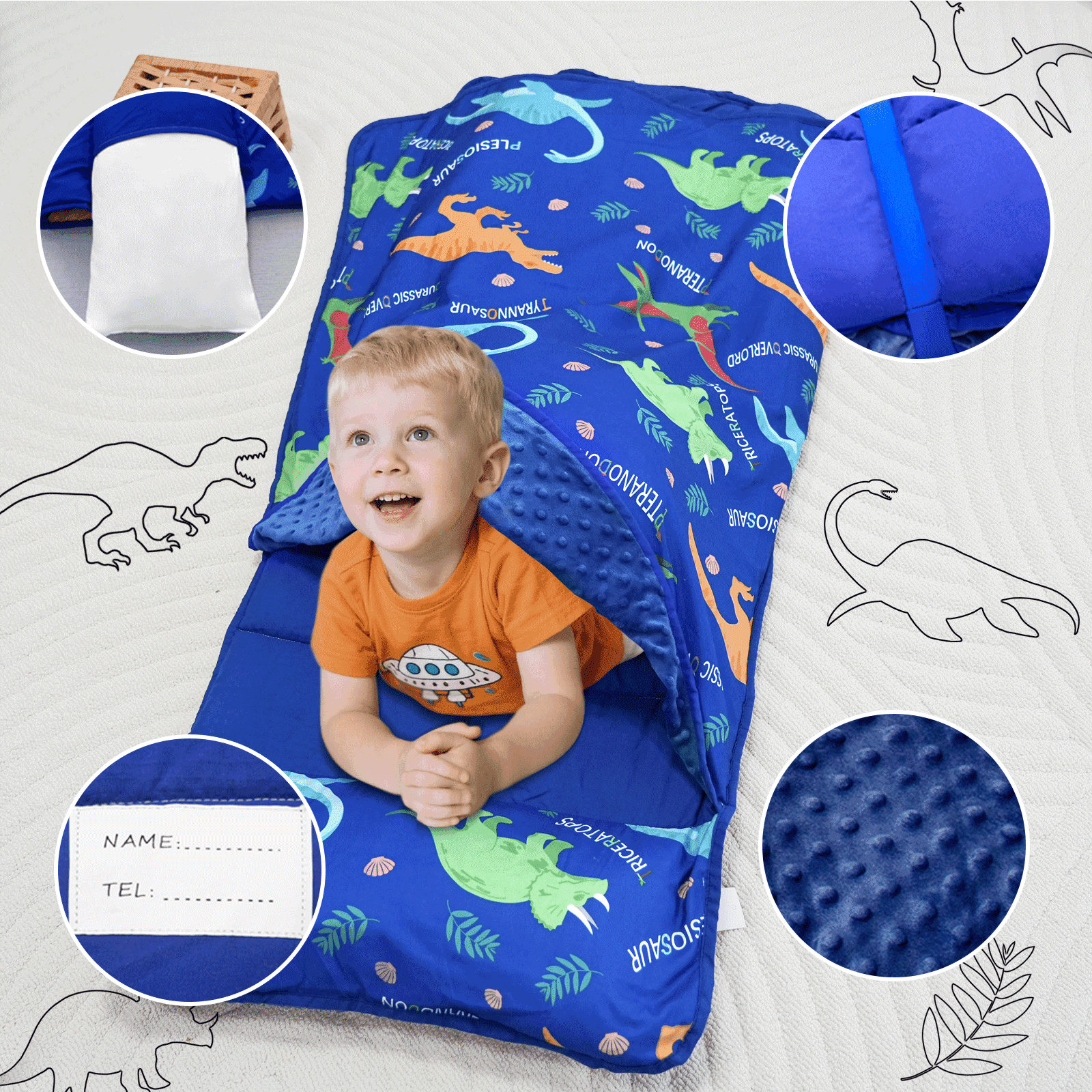 Primlect Nap Mat, 51.5" x 21.6", Extra Large Sleeping Bags with ...