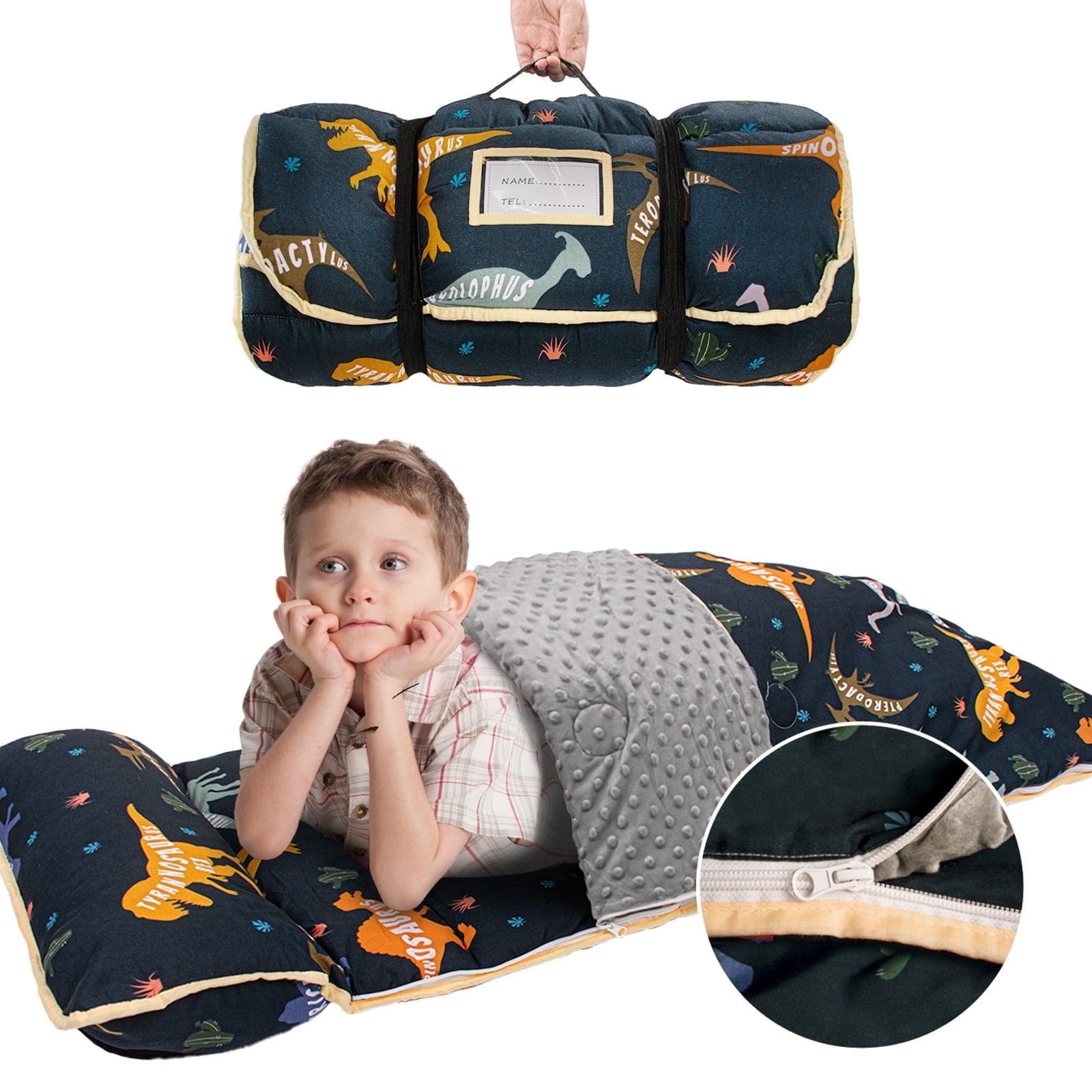 Primlect Nap Mat, 55" x 35" x 3" Kinder Mat with Detachable Pillow and ...