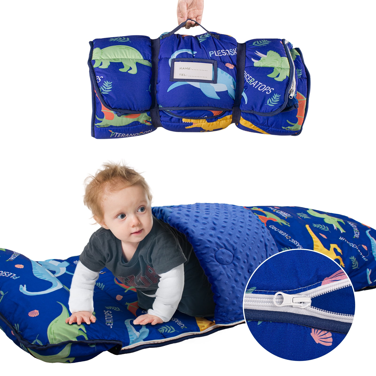 Primlect Nap Mat, 55" x 22" x 3" Kinder Mat with Zipper, Removable ...