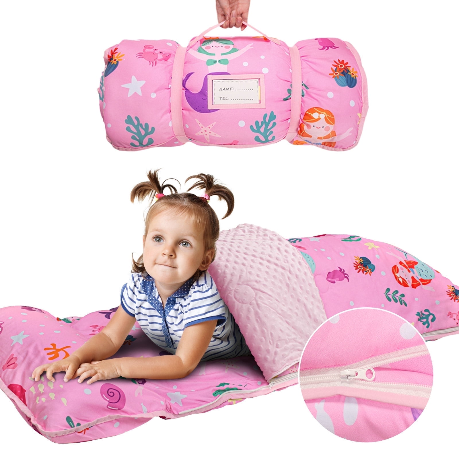Primlect Nap Mat, 55" x 35" x 3" Kinder Mat with Detachable Pillow and ...