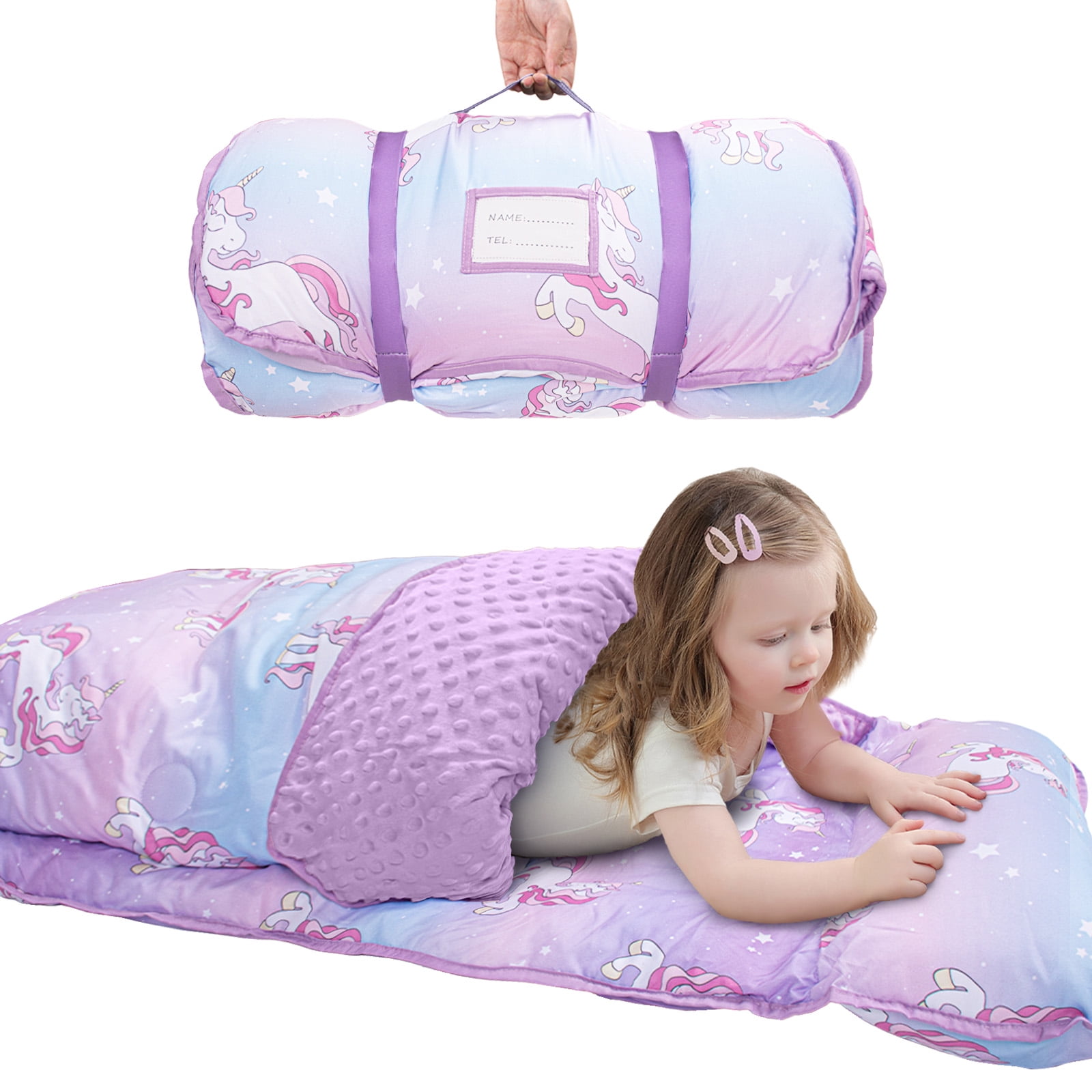 Primlect Nap Mat, 55" x 35" x 3", Thickened Kinder Mat with Pillow and ...
