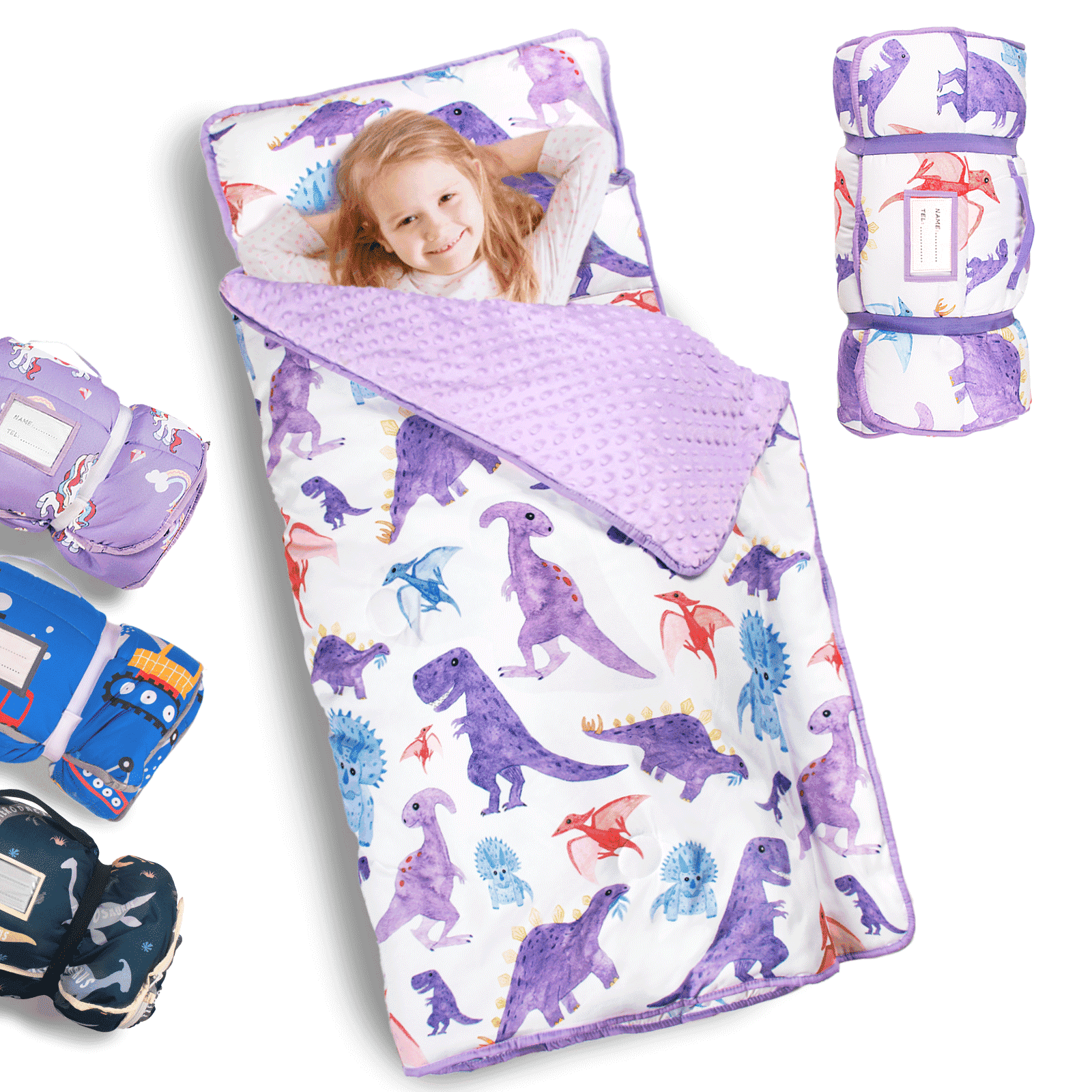 Primlect Nap Mat, 45" x 22" , Ultra Soft Rolled Sleeping Bags with ...