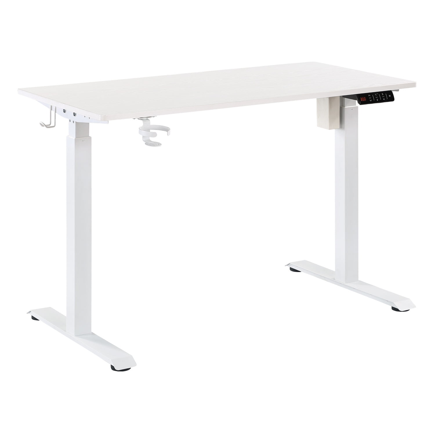 Primo 48" Sit-to-Stand Electric Desk in White Engineered Wood - Walmart.com