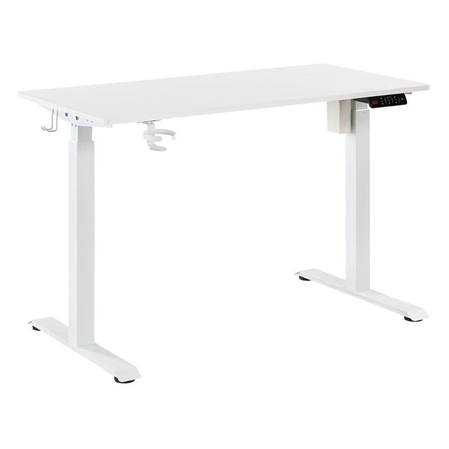 Primo 48" Sit-to-Stand Electric Desk in White Engineered Wood - Walmart.com
