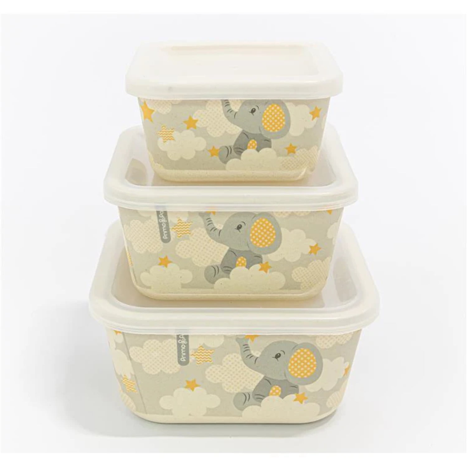 Primo Passi Bamboo Kids Food Containers, 3 Sizes, Snack Storage, Meal ...