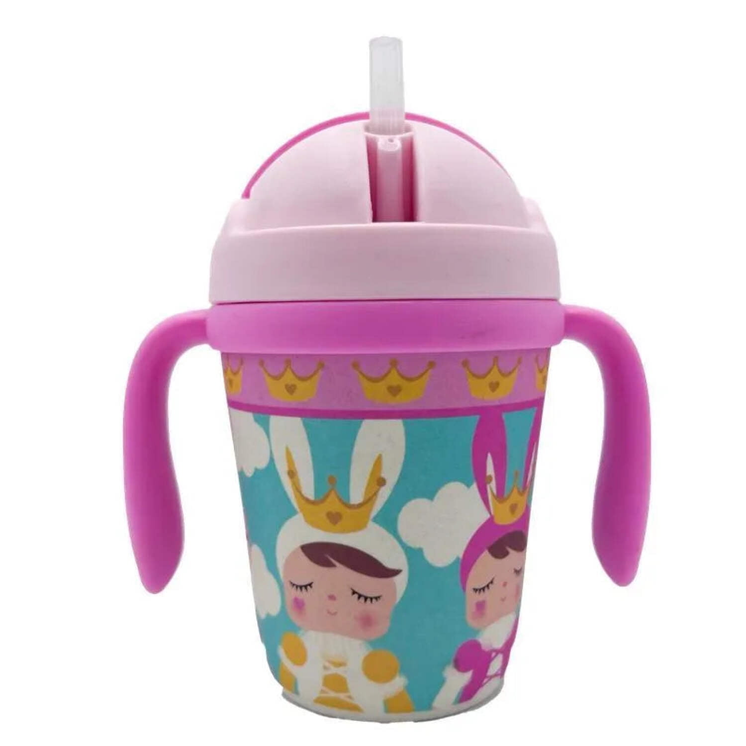Primo Passi - Bamboo Fiber Kids Cup With Handle/Straw, Metoo - Walmart.com