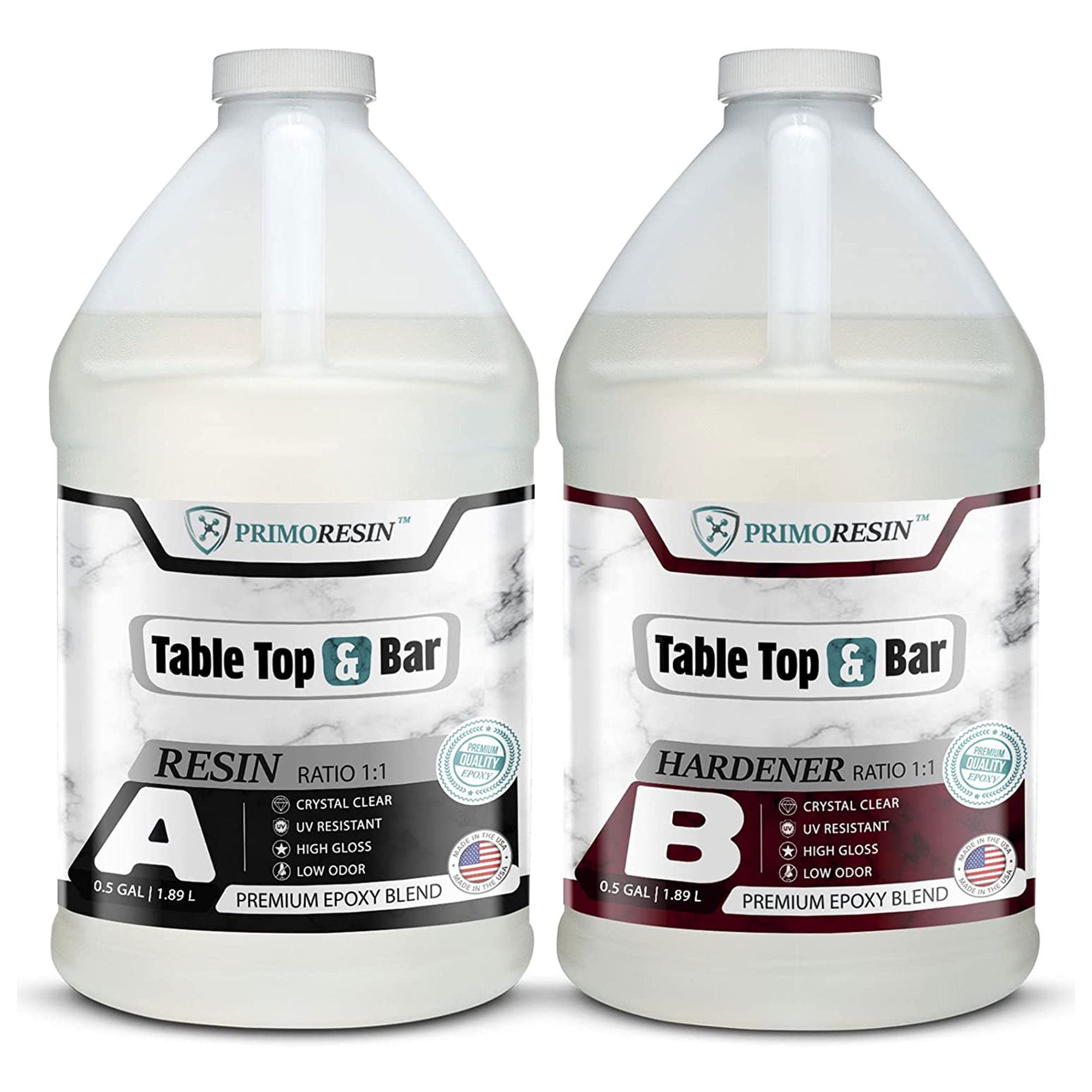 Primo Resin 1 Gallon Self Leveling Countertop Resin and Hardener Set ...