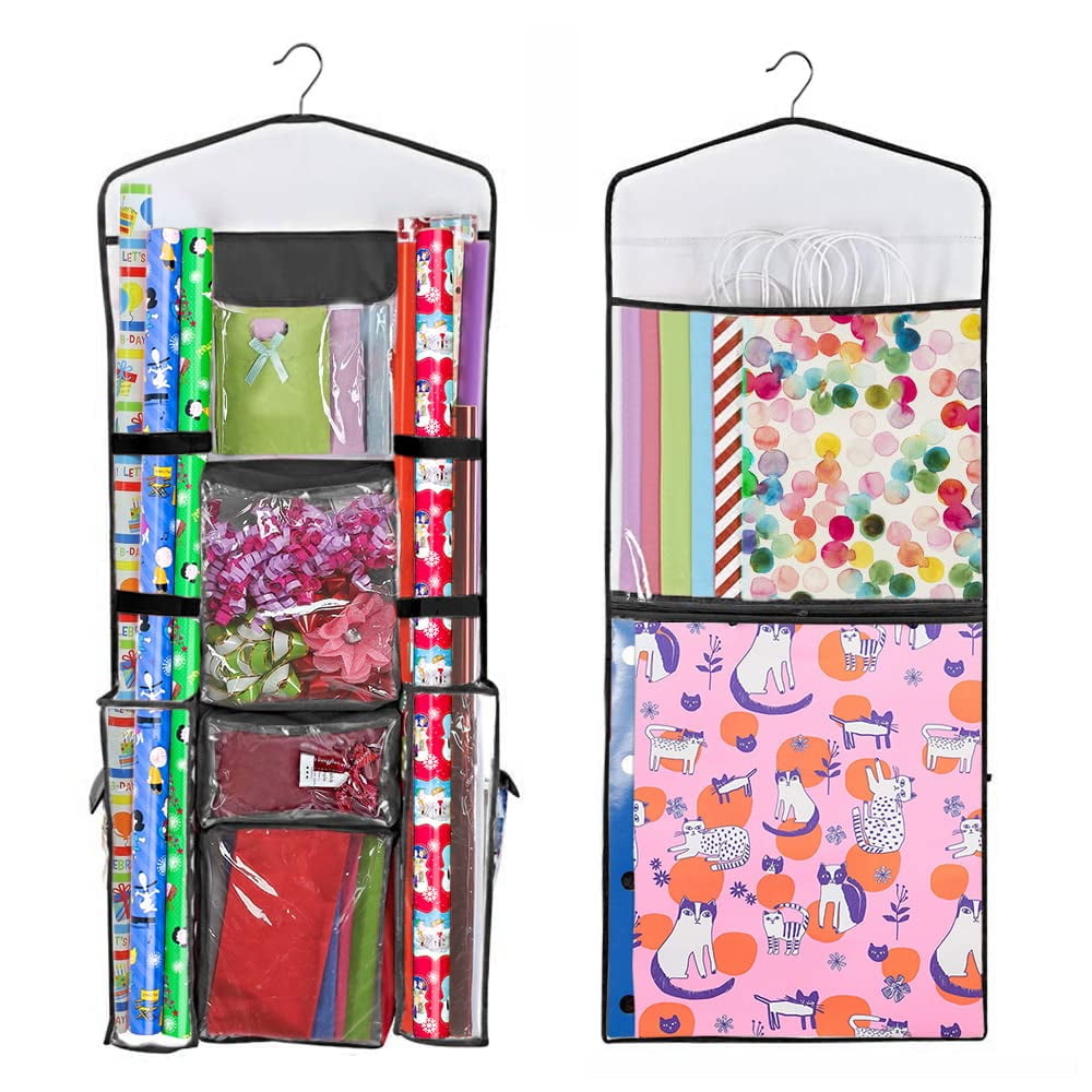 Primode Paper Storage DHF10 Hanging Over The Door Paper Organizer Store Gift Wrap Gift Bags ...