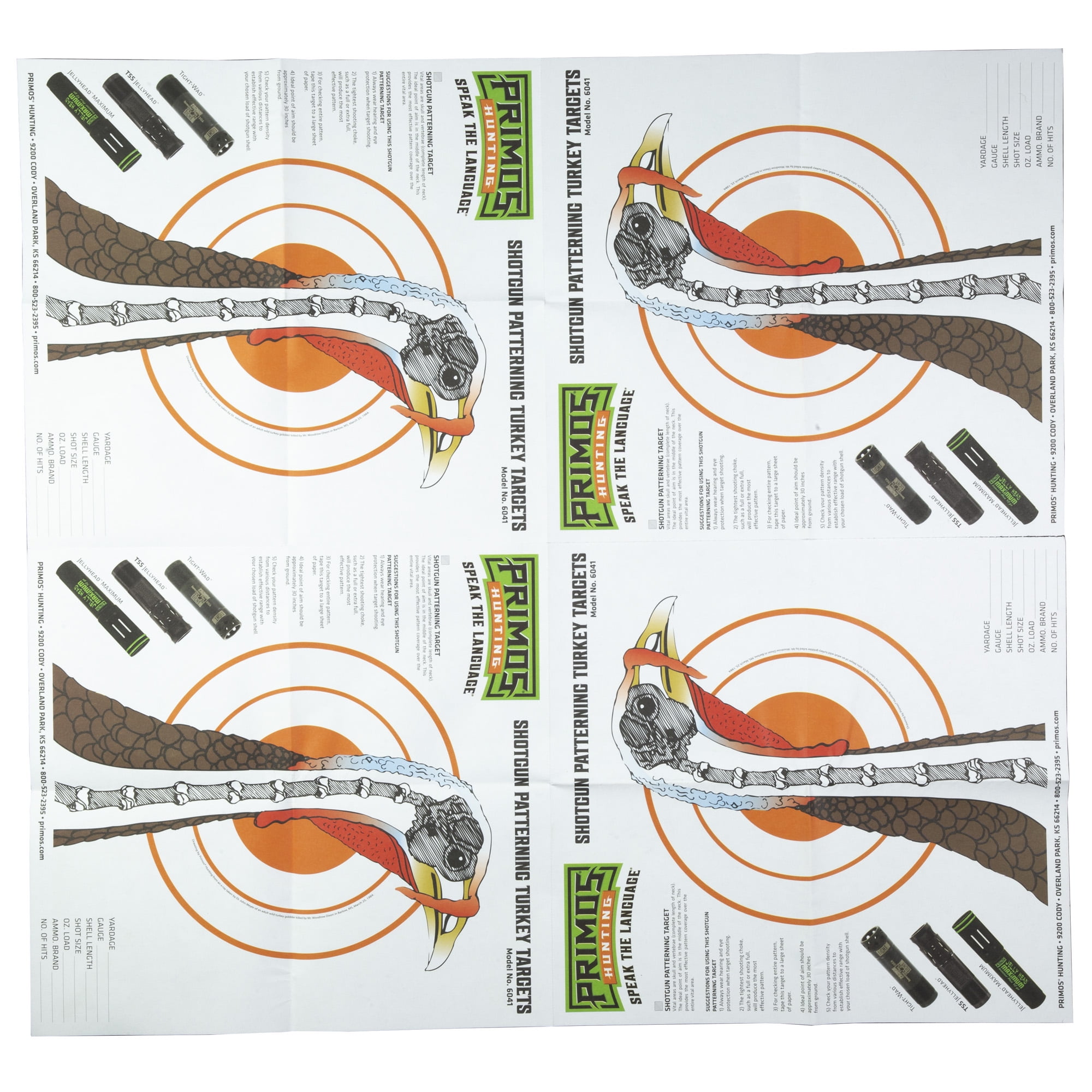 Primos Shotgun Patterning Turkey Target 6041 - Walmart.com