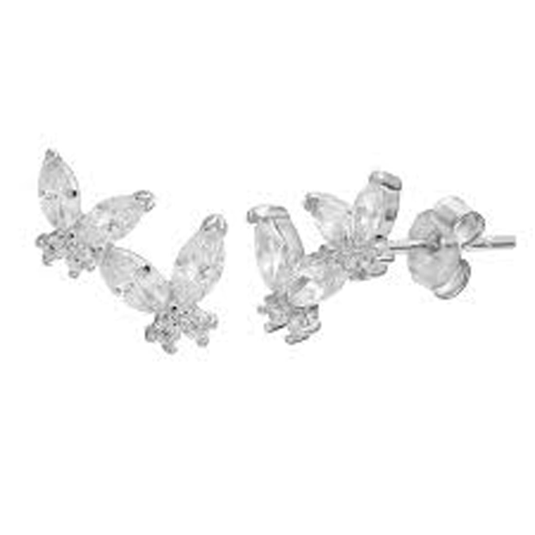 Primrose Women s Cubic Zirconia Sterling Silver Earring Set Walmart