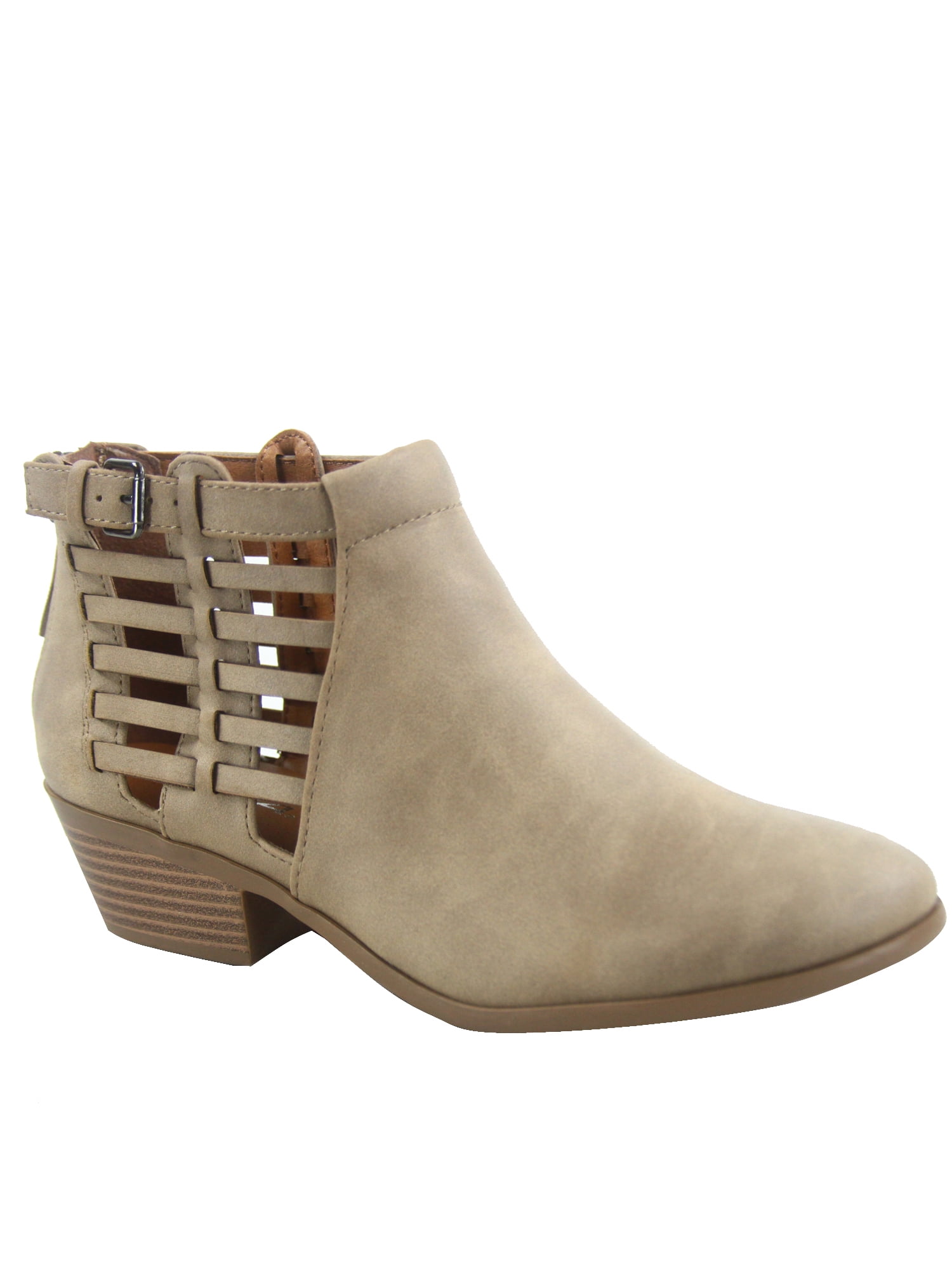 Primrose Womens Perforated Cutout Chunky Block Stacked Heels Ankle ...