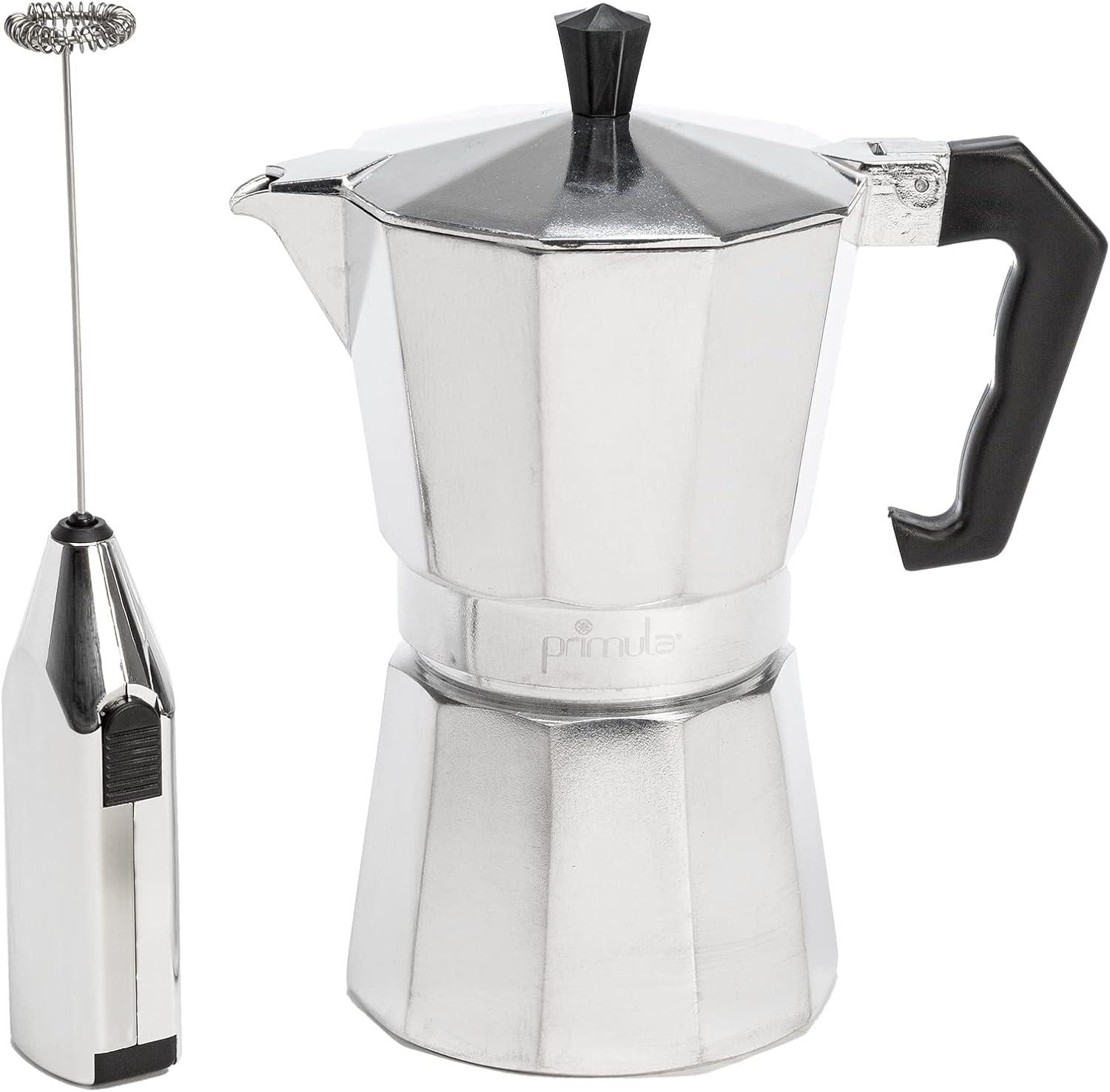 Primula Stovetop Espresso Maker and Handheld Electric Milk Frother Gift ...