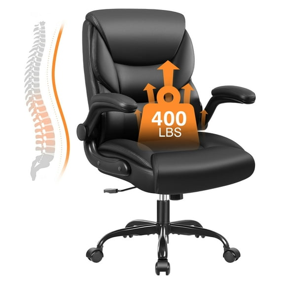 FelixKing Leather Office Chair - Small PU Ergonomic Desk Chair, Comfy ...